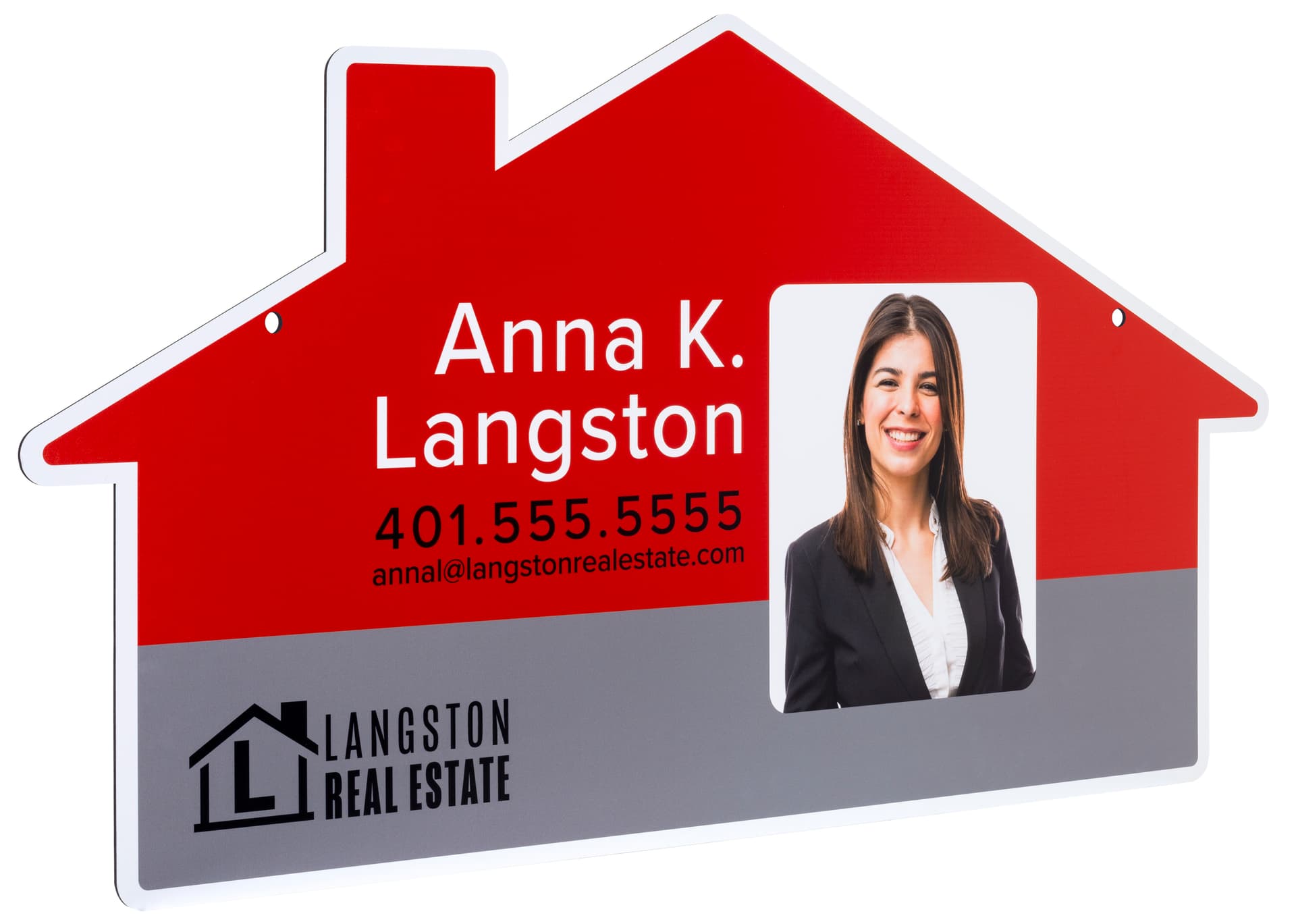 22" x 28" Hanging Custom Shaped Signage | Double-Sided Design | Displays2Go