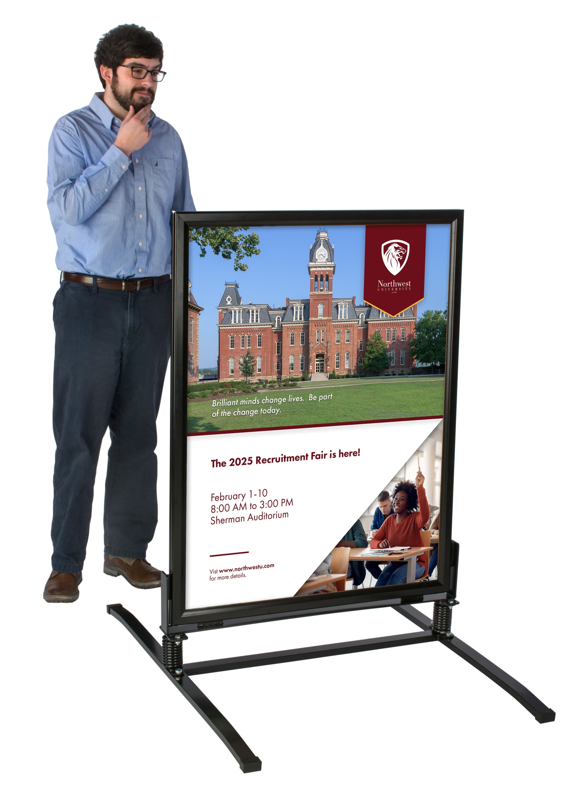 Wind Resistant Sidewalk Sign | 2 Sided Magnet Lined Poster Holder ...