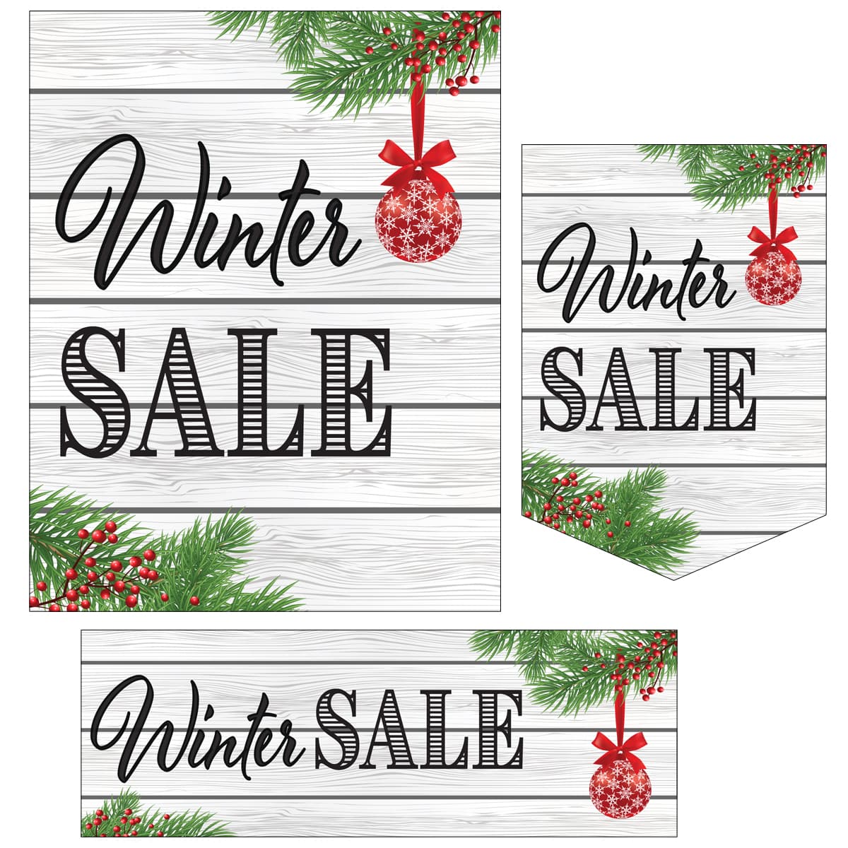 Multipack of Winter Sale Posters | Variety of Sizes and Shapes ...