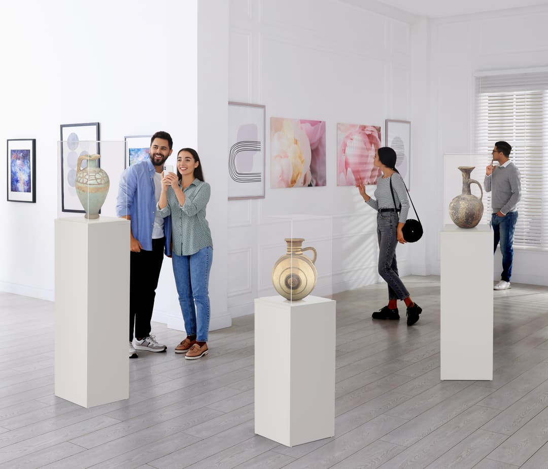 White Display Pedestal | 47", 53", 59" Available | Displays2Go