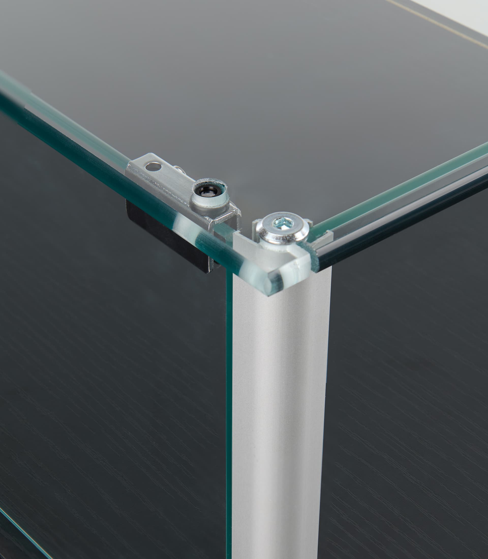 Glass Pedestal Showcase | Tempered Glass Case - Black Veneer Finish ...