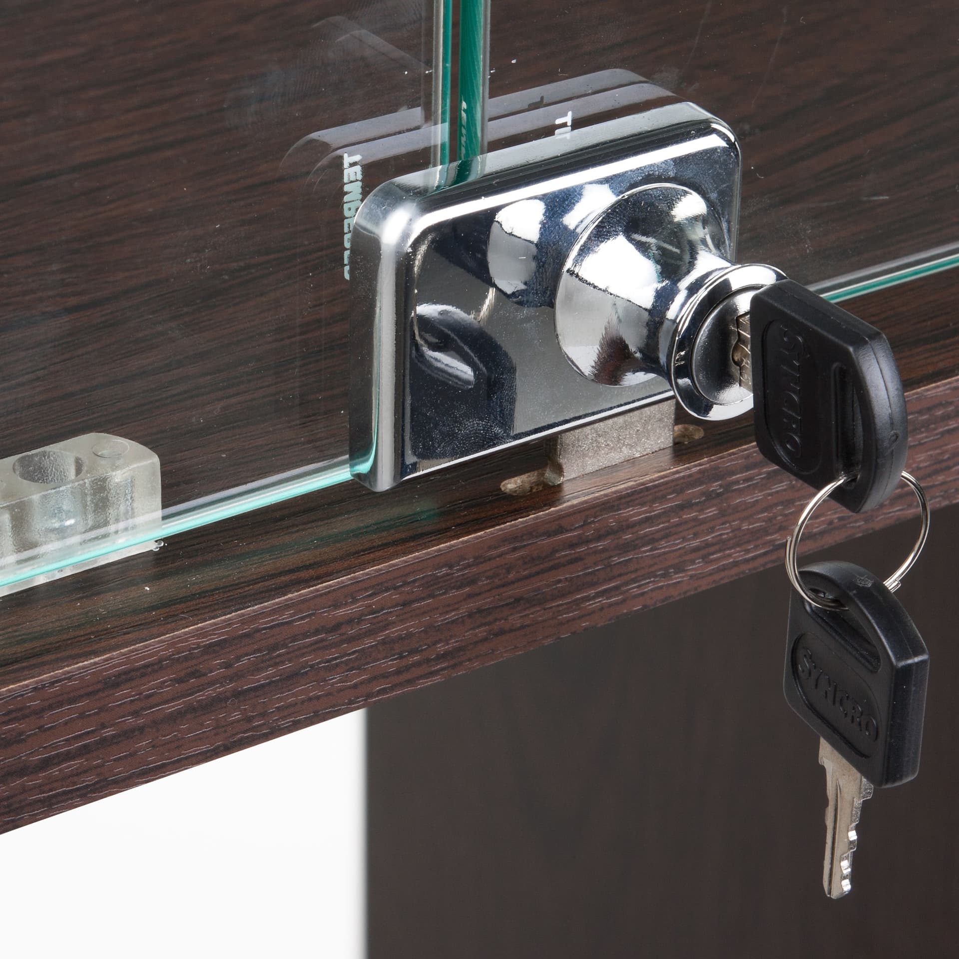 Commercial Display Case | Glass Panels, Wenge Veneer Finish | Displays2Go