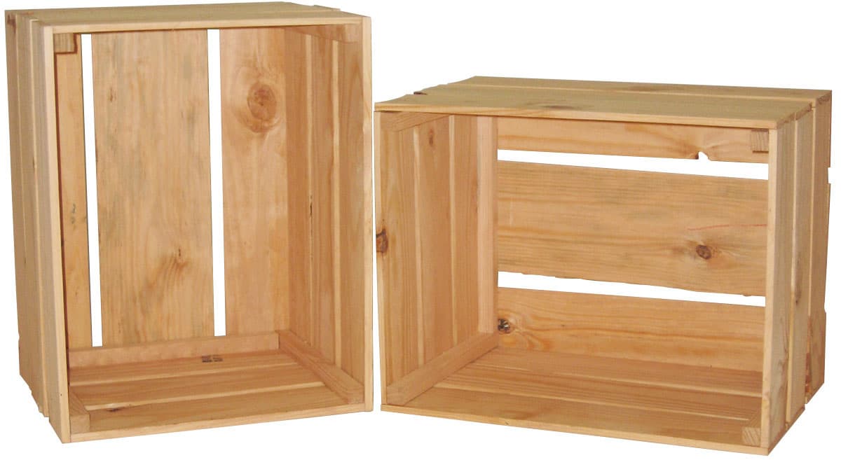 Stacking Wood Crates | Set of 2 Bins | Displays2Go