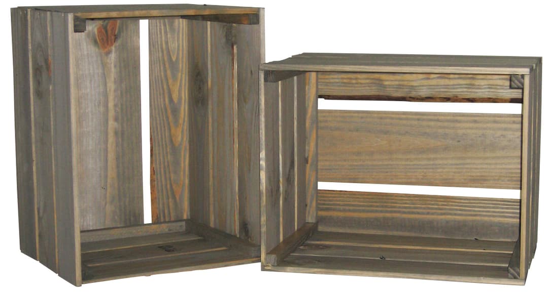 Rustic Wooden Crates | Weatherwood Stain | Displays2Go