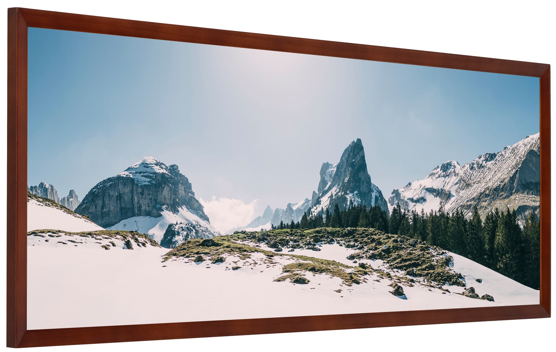 Wooden Panoramic Photo Frame | Shatter-Resistant Acrylic Lens | Displays2Go