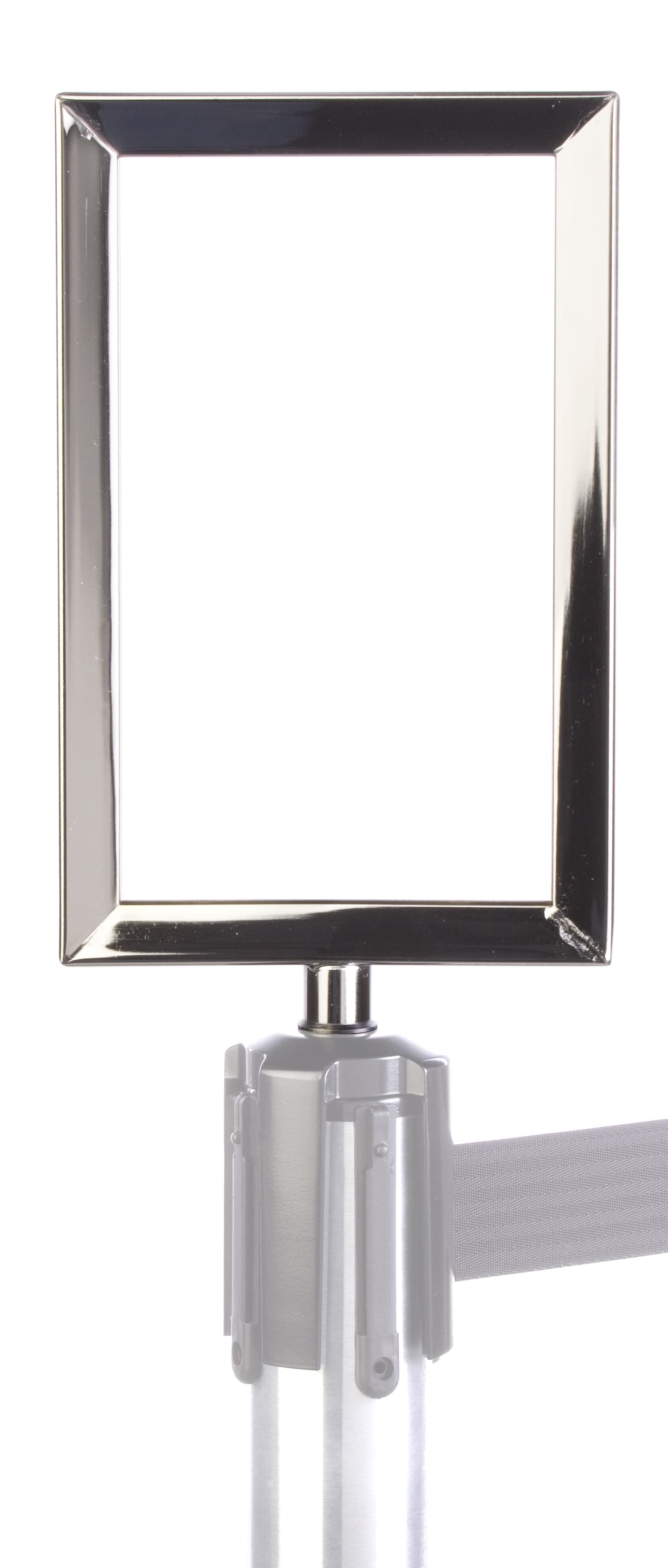 7" x 11" Polished Chrome Frame for Stanchion Post | Displays2Go