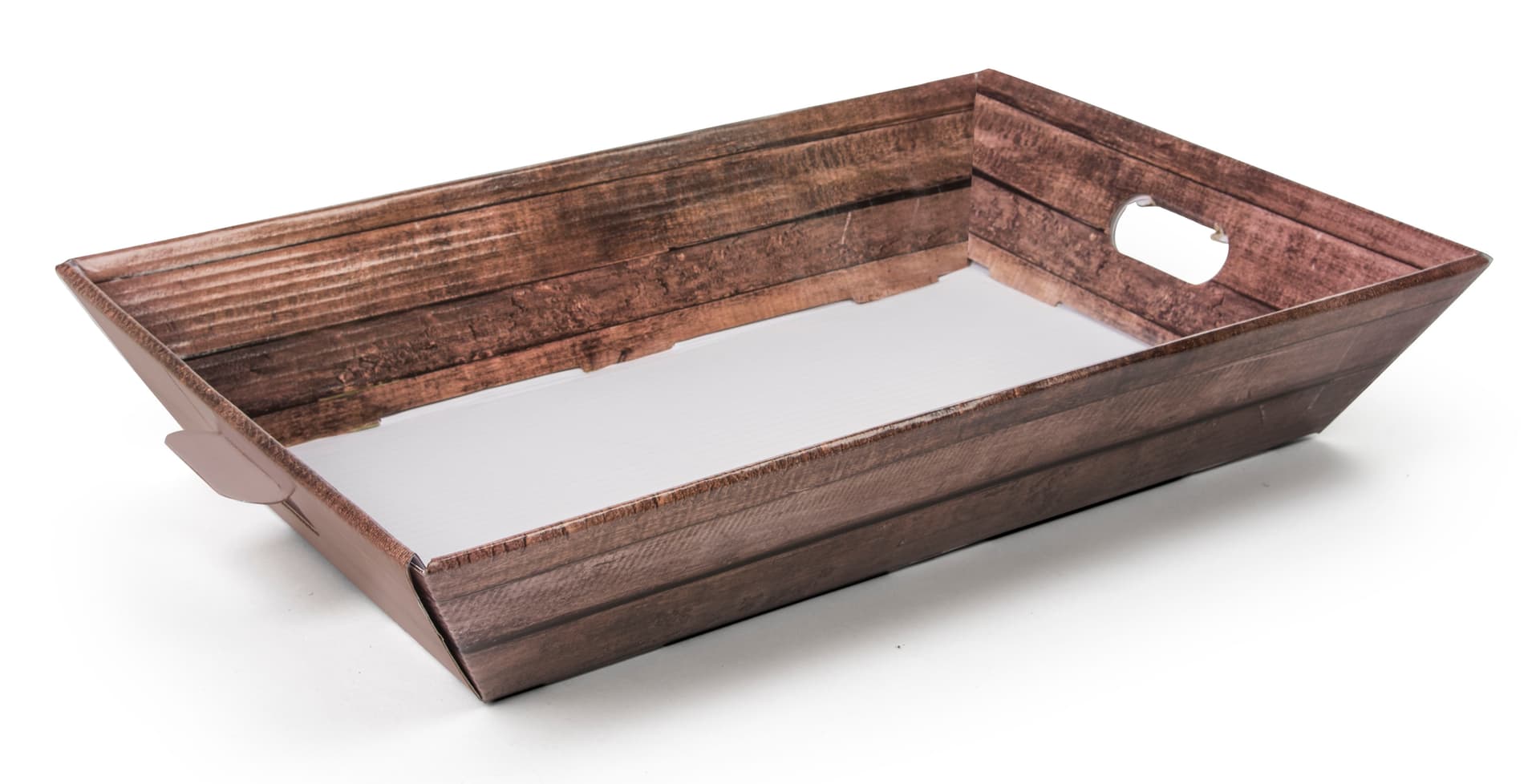 Custom Cardboard Dump Bin Rustic | Pre-Printed Faux Wood Exterior ...