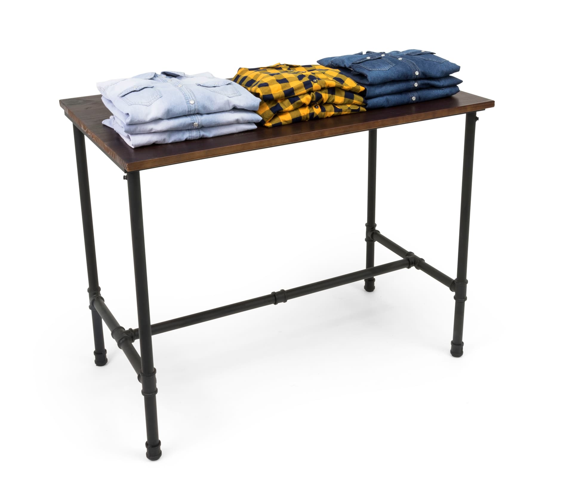 Large Pipe Display Table | Pine wood Surface | Displays2Go
