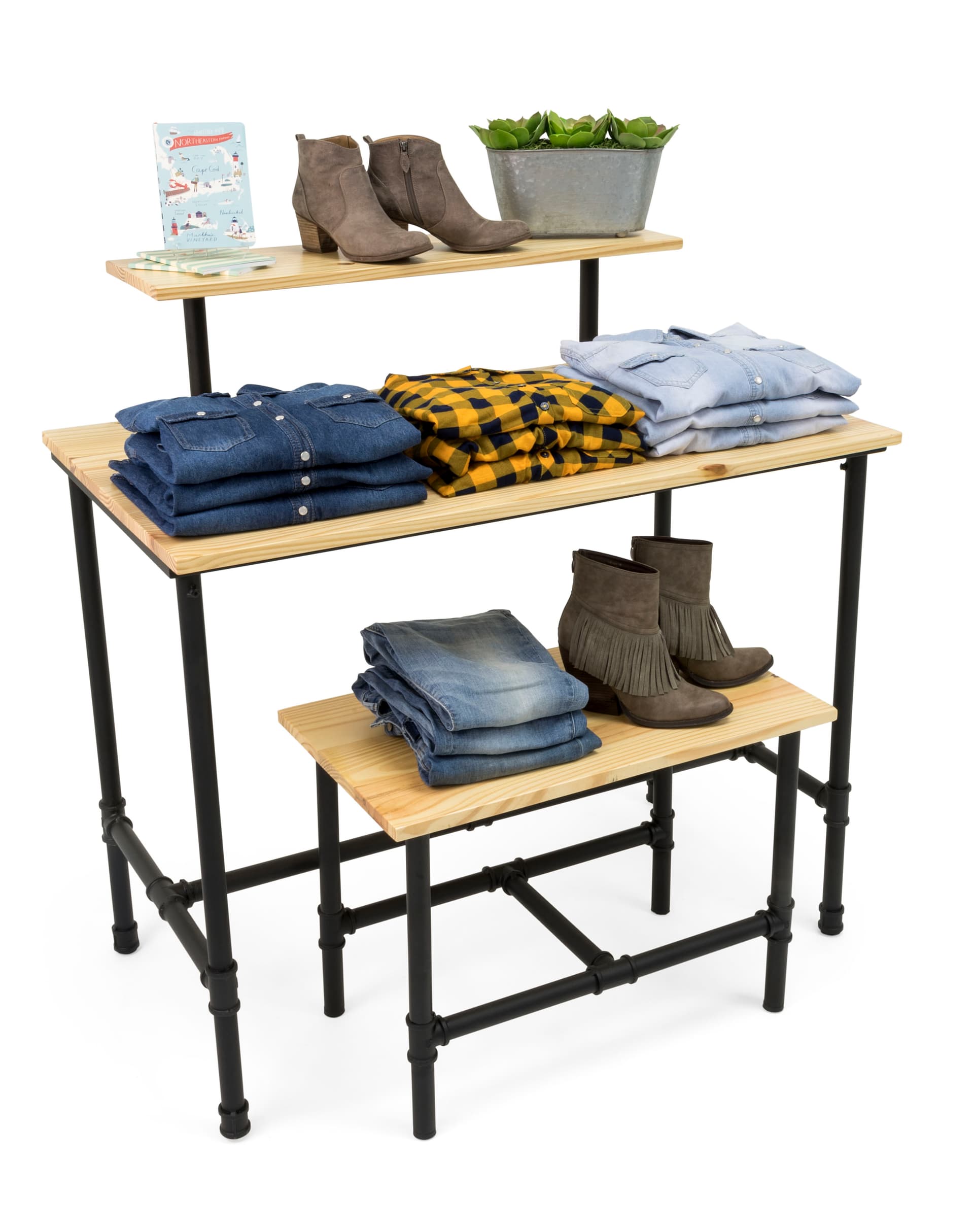 Set of Pipe Retail Nesting Tables | 3 Tier Design | Displays2Go