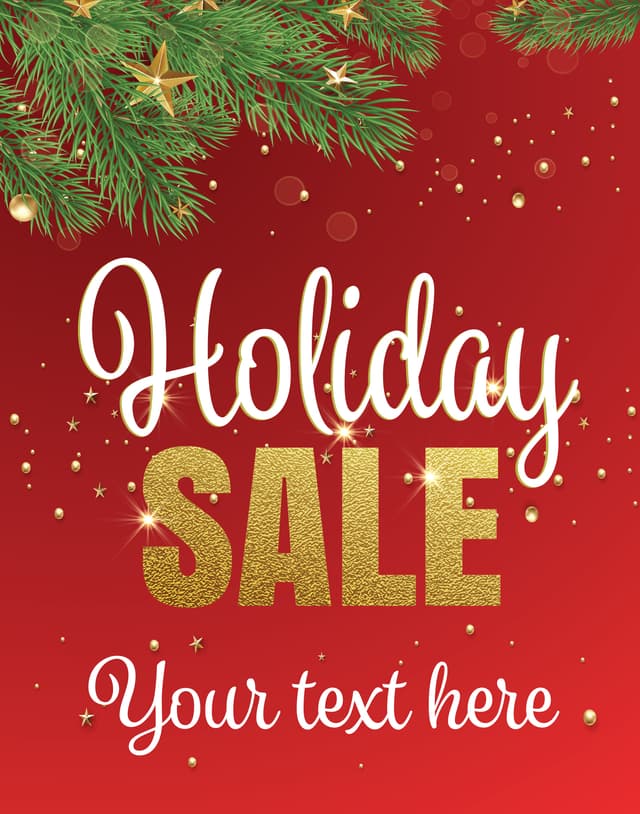 18" x 24" "Holiday Sale" Shop Window Sign | Red Background | Displays2Go
