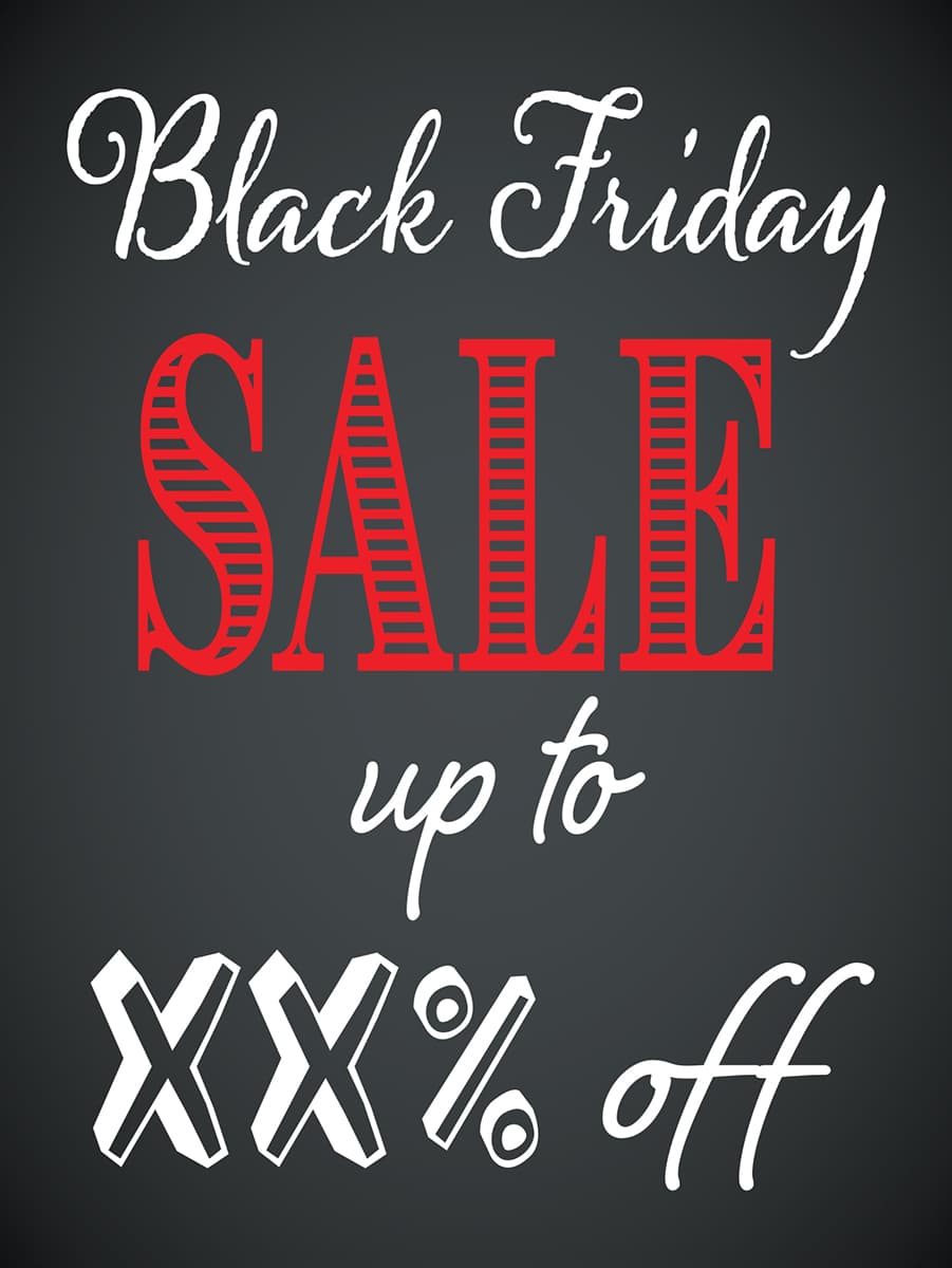 Store Window Black Friday Poster | Chalkboard Theme | Displays2Go