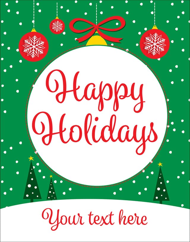 22" x 28" "Happy Holidays" Trendy Retail Poster | Custom Text | Displays2Go