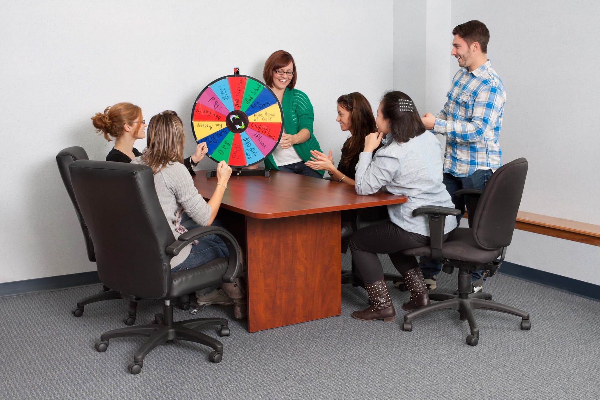 Promotional Prize Wheel | Write-On Surface and Wooden Pegs | Displays2Go
