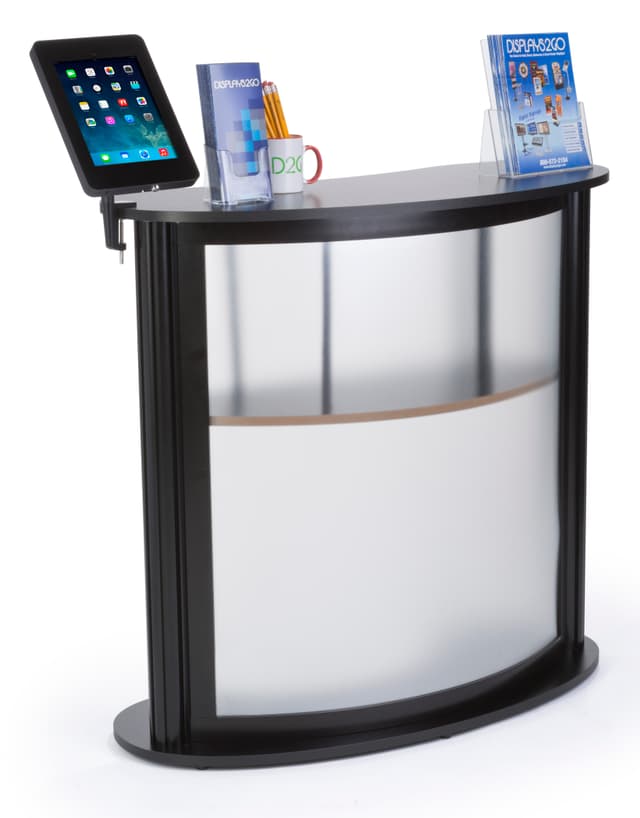 Kidney Shaped Counter with iPad Stand | Clamp Style Holder | Displays2Go