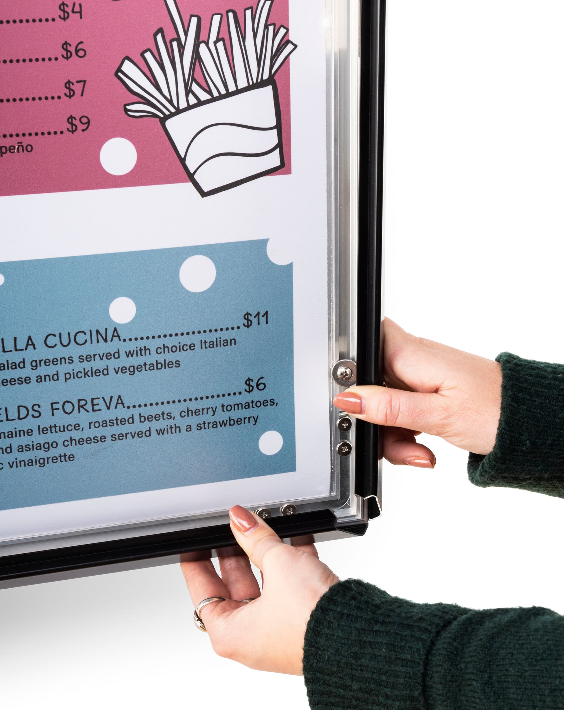 Floating Snap Open Poster Frame | Black Powder Coated Finish | Displays2Go