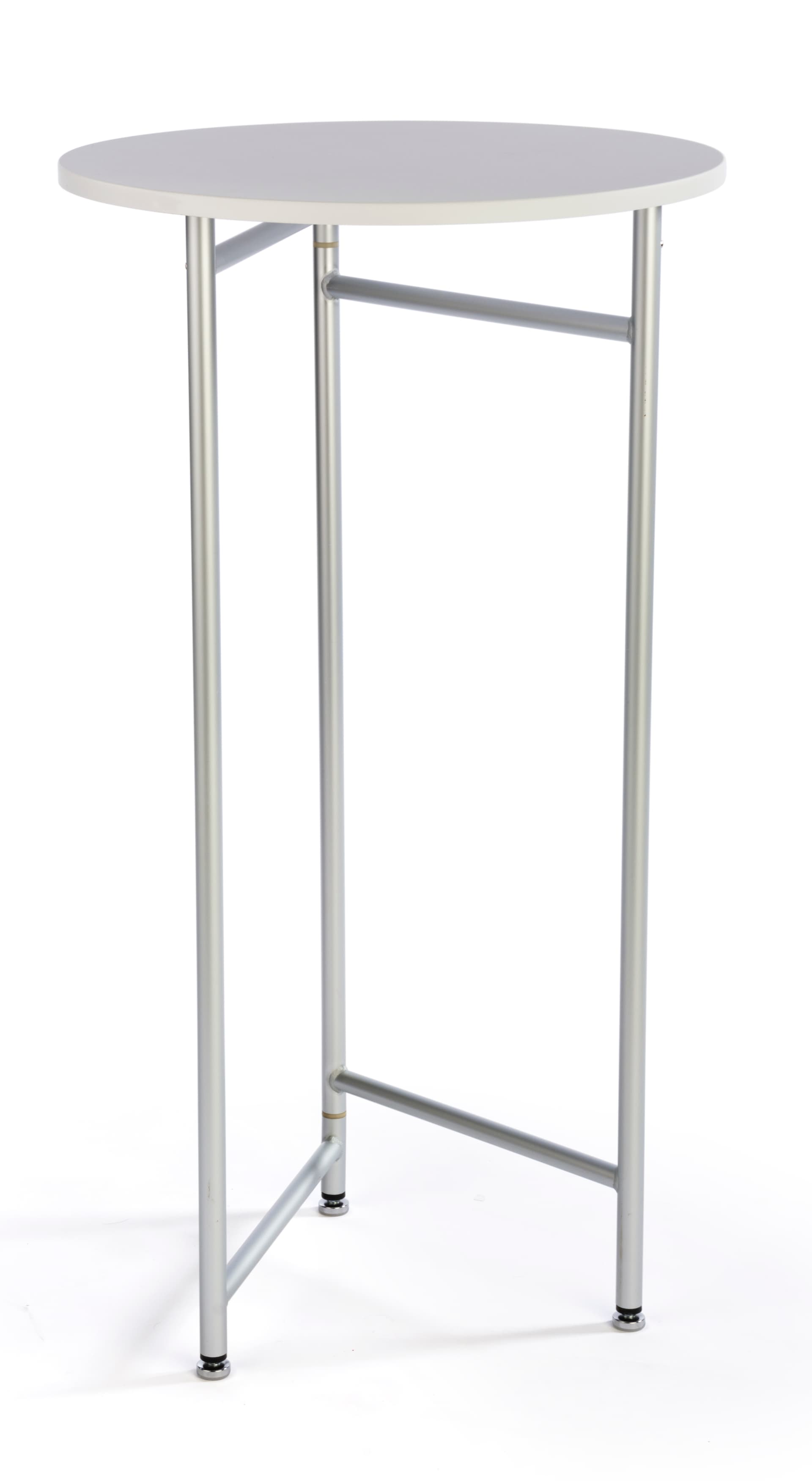 44” Tall Retail Table | Round White Top | Displays2Go