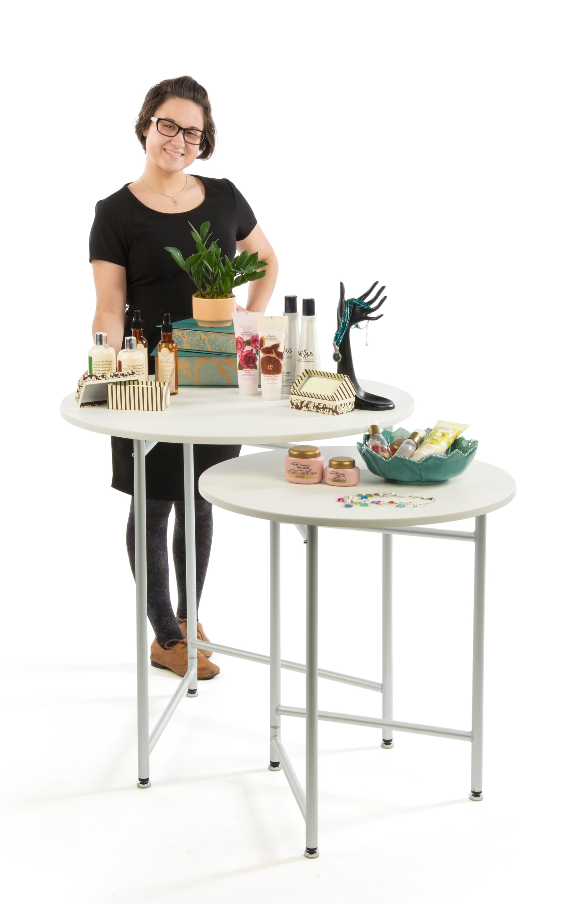 Round Retail Table Set | 2 Units Included | Displays2Go