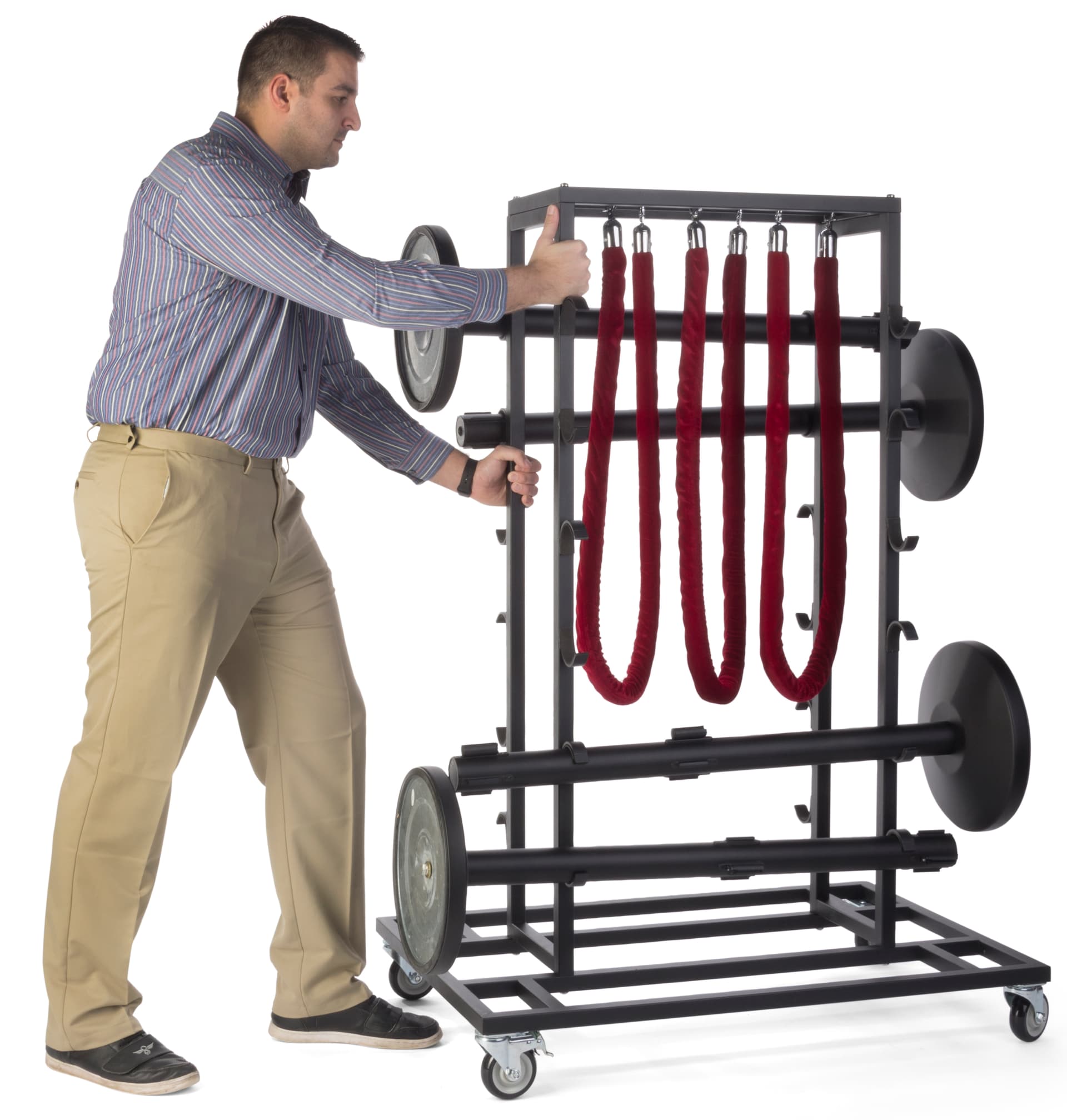 Stanchion Storage Cart | For QueuePole Posts & Ropes | Displays2Go