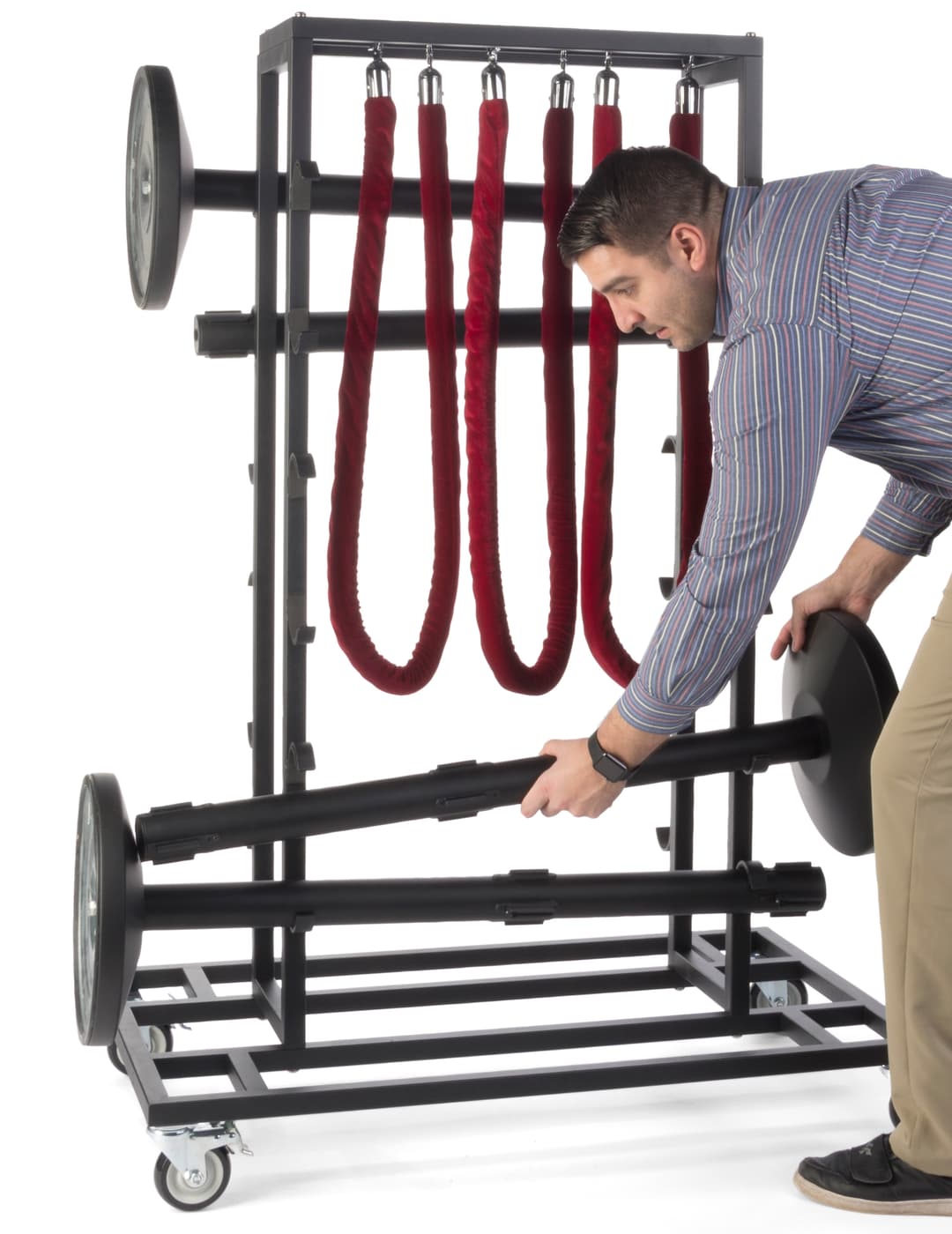 Stanchion Storage Cart | For QueuePole Posts & Ropes | Displays2Go