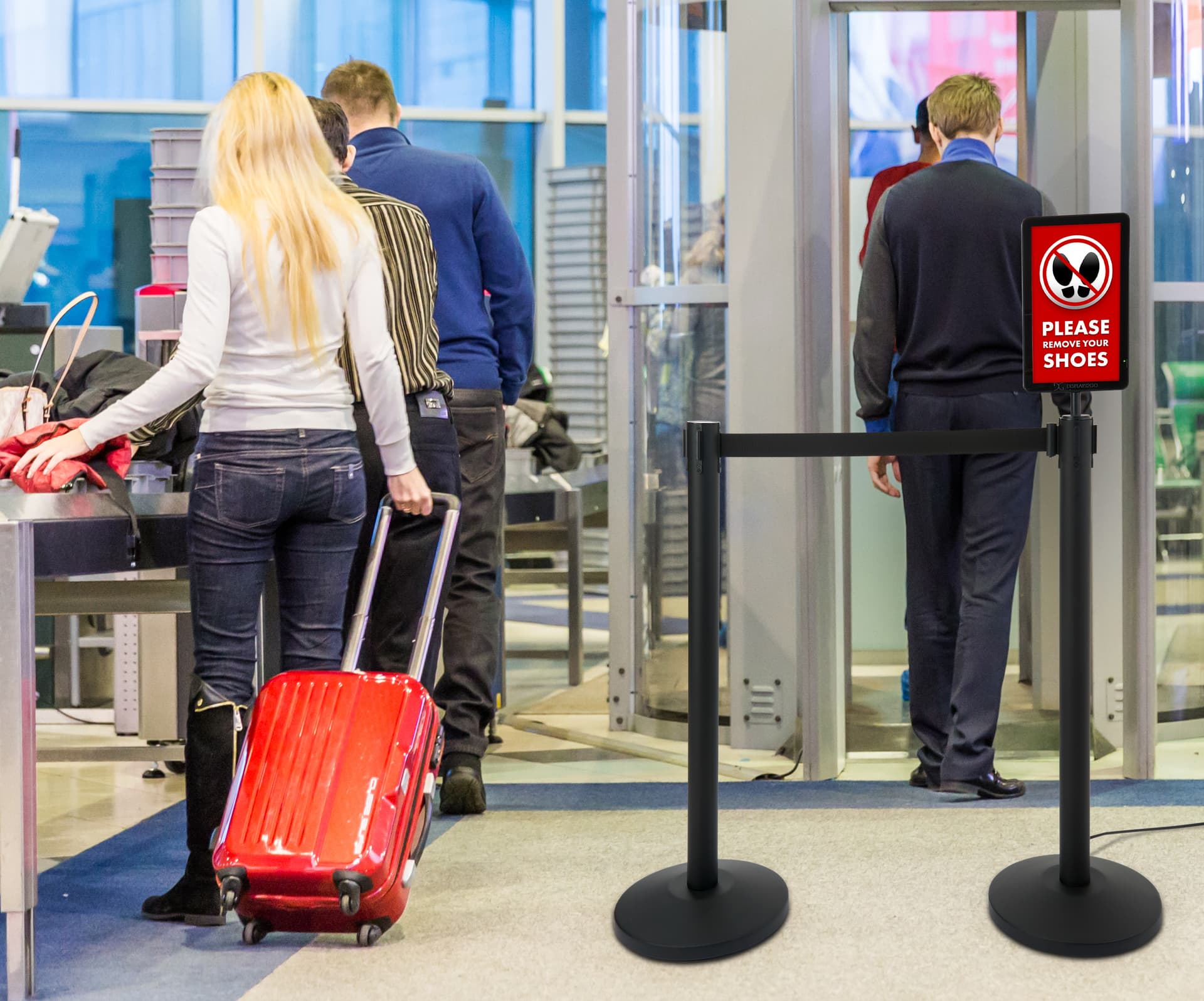 Floor Standing Digital Sign Stanchion | Android 7.1 OS | Displays2Go