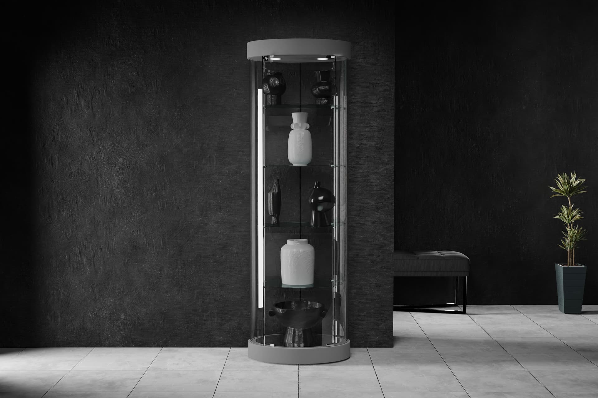 Round Display Case | Temepred Glass | Displays2Go