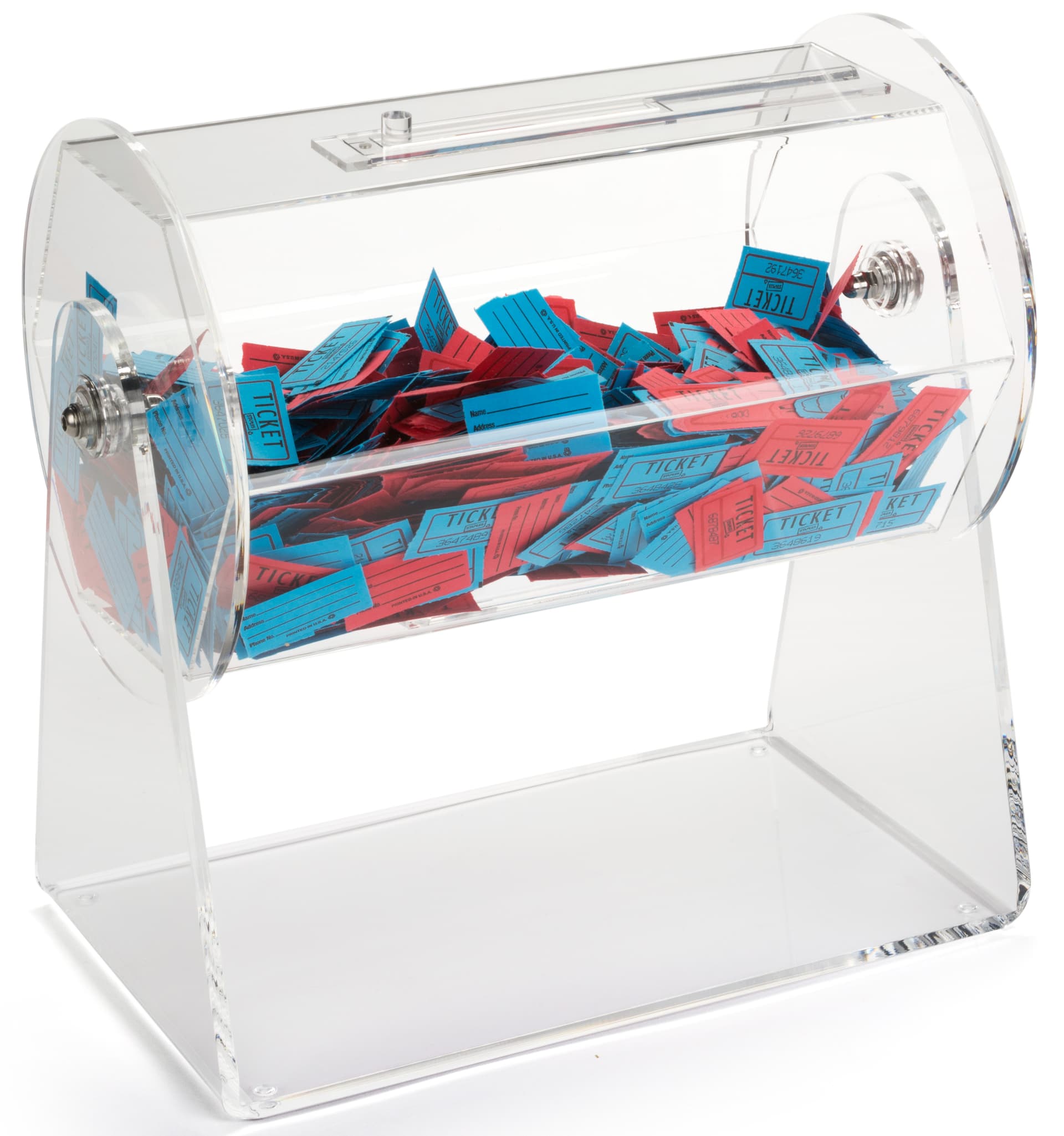 Locking Raffle Drum | Acrylic Tumbler Display With Carry Handle ...