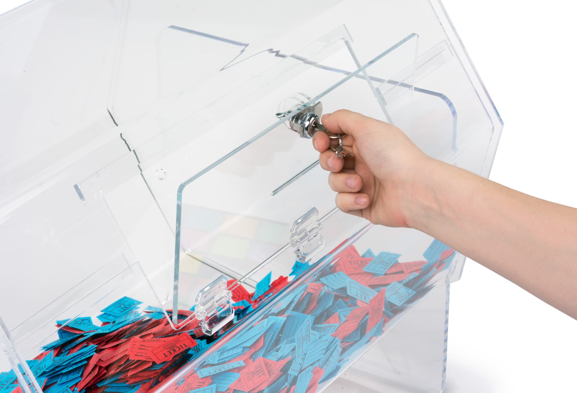 Acrylic Raffle Ticket Turner | Spinning Ticket Tumbler | Displays2Go
