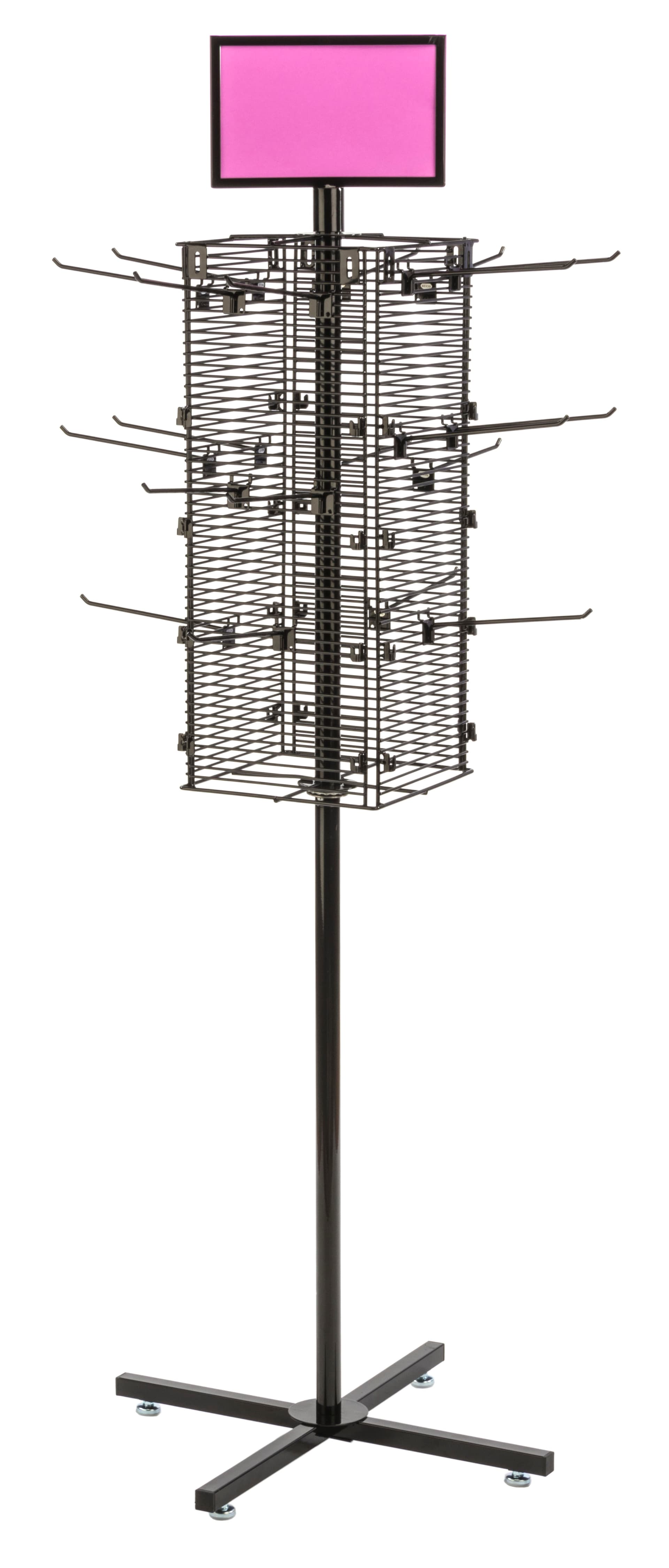 Rotating Grid Rack with 8” Pegs | Includes Levelers and Wheels ...