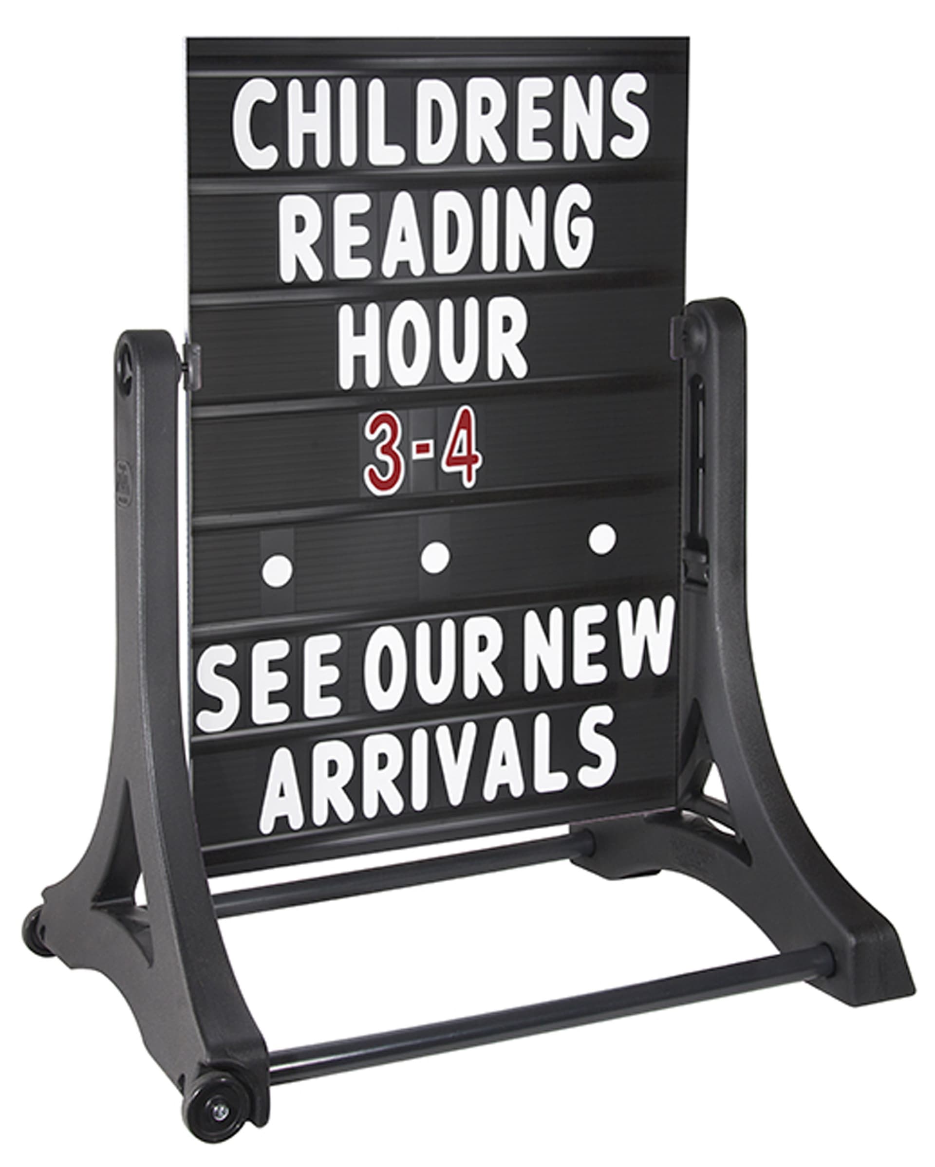 Rolling Message Board | Black Display With Pullout Handle | Displays2Go