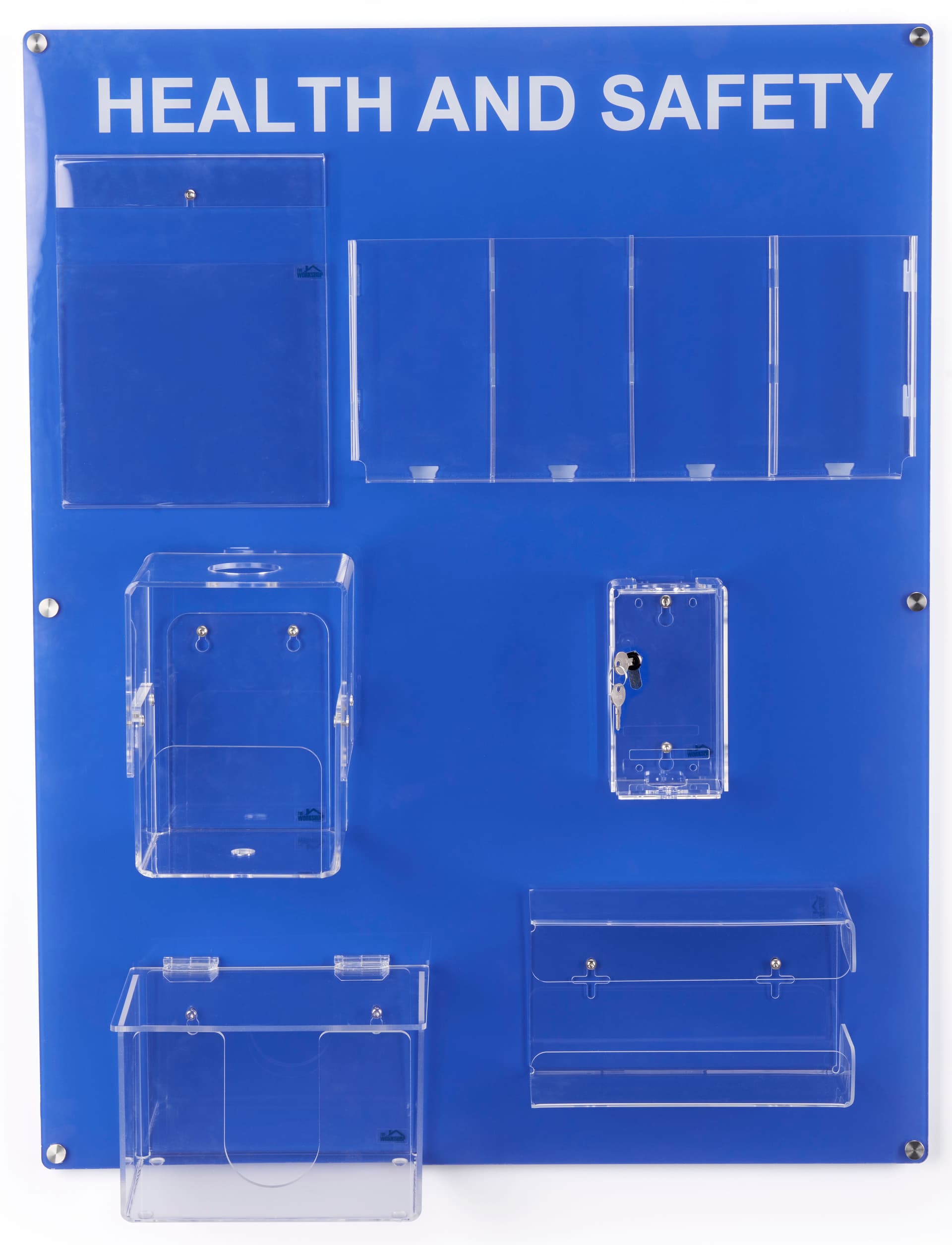 Mounted Acrylic Health & Safety Wall Board | PPE Dispensers | Displays2Go