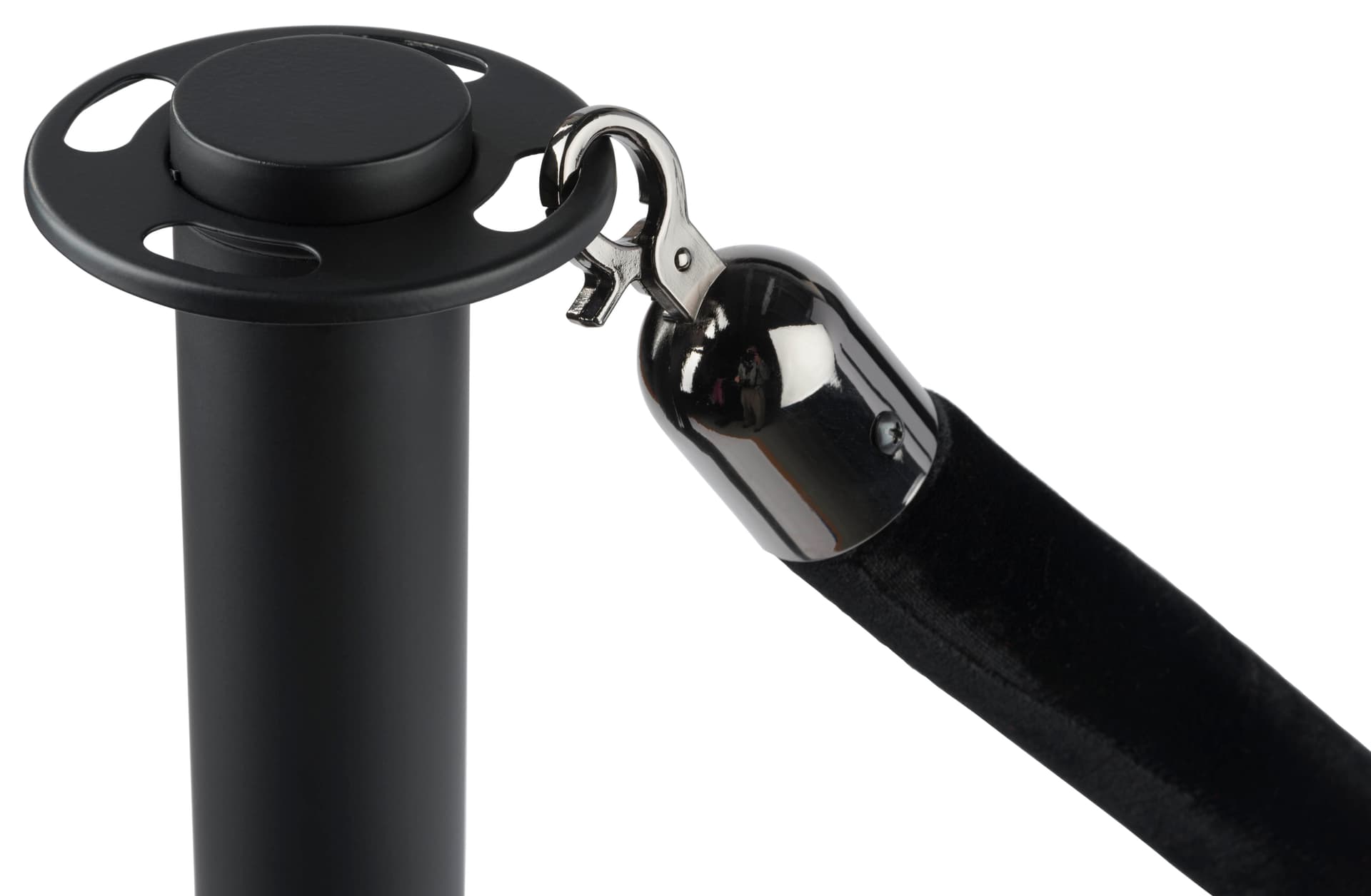 Black Queue Stand with Black Rope | 2 Poles Included | Displays2Go