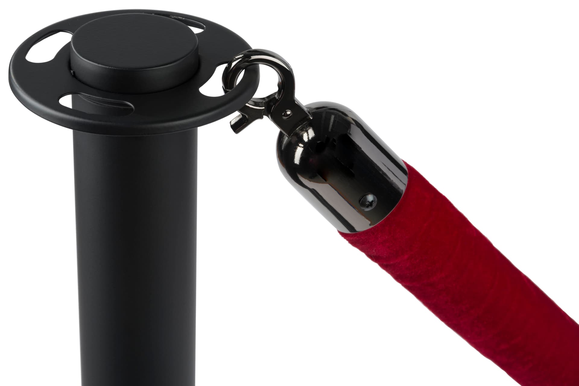 Queue Pole with Red Velvet Rope | Rubberized Base | Displays2Go