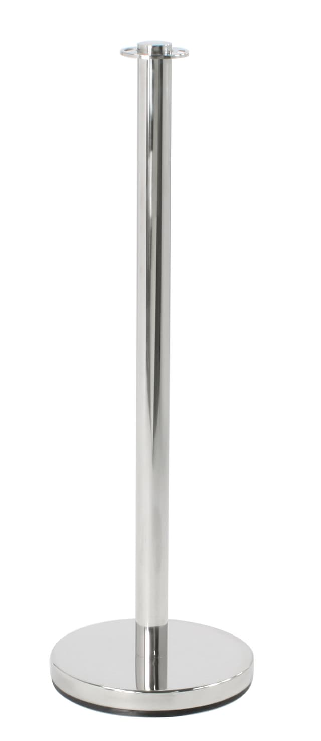 Polished Chrome Stanchion Post - Rope Sold Separately | Displays2Go