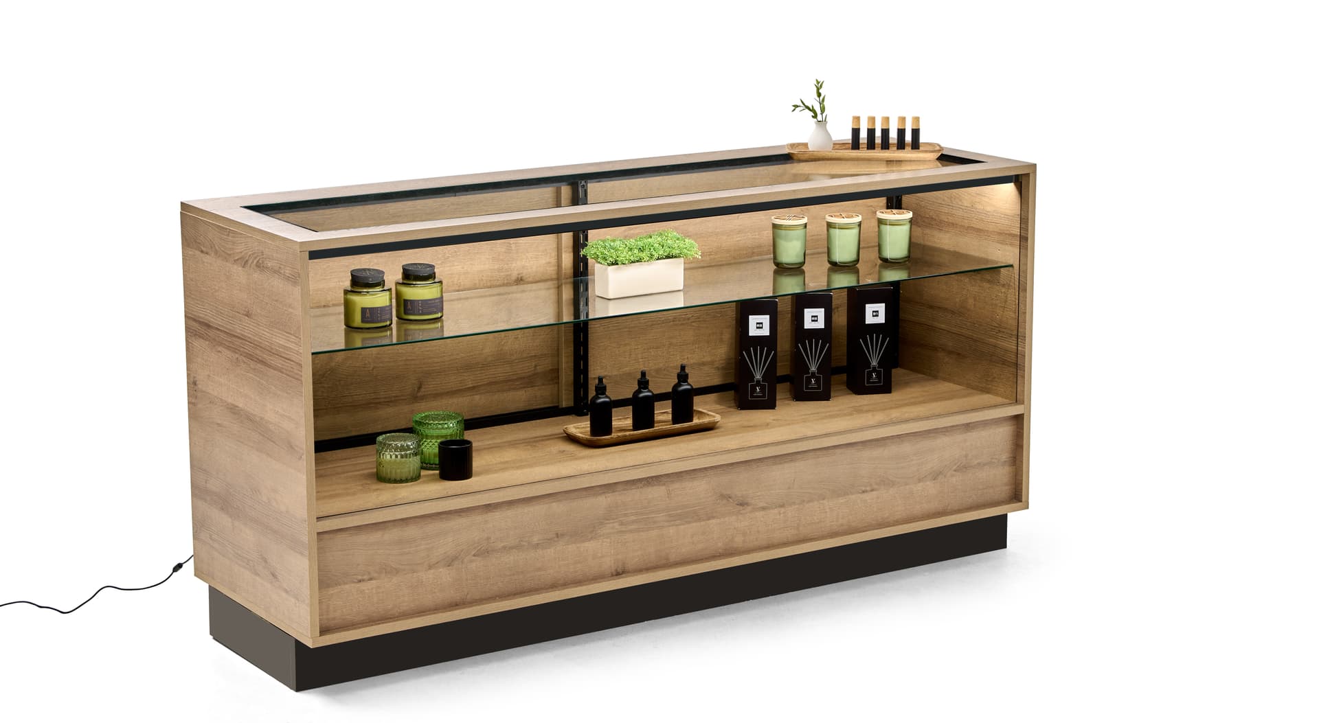 Wooden Display Showcase | LED Lighting | Displays2Go