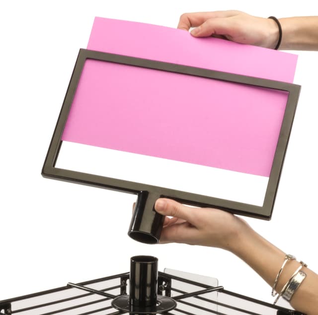 Rotating Grid Rack | Black Metal Wire Square 4 Sided Panel | Displays2Go