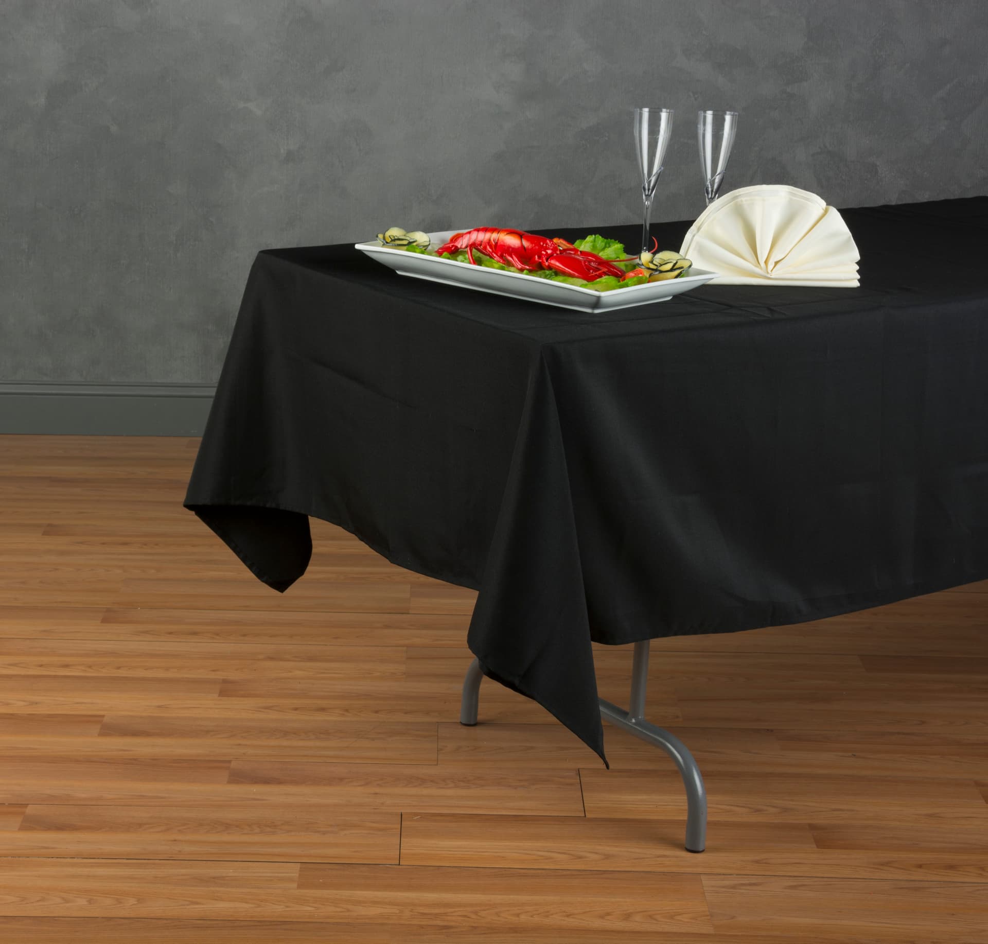 Black Polyester Banquet Tablecloth | Rectangular | Displays2Go