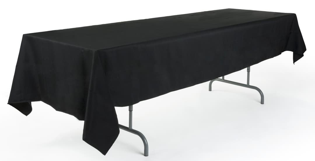 Black Polyester Banquet Tablecloth | Rectangular | Displays2Go