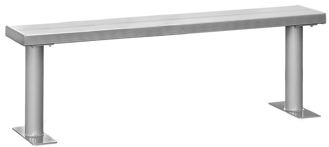 Metal Locker Room Bench | Silver Finish | Displays2Go