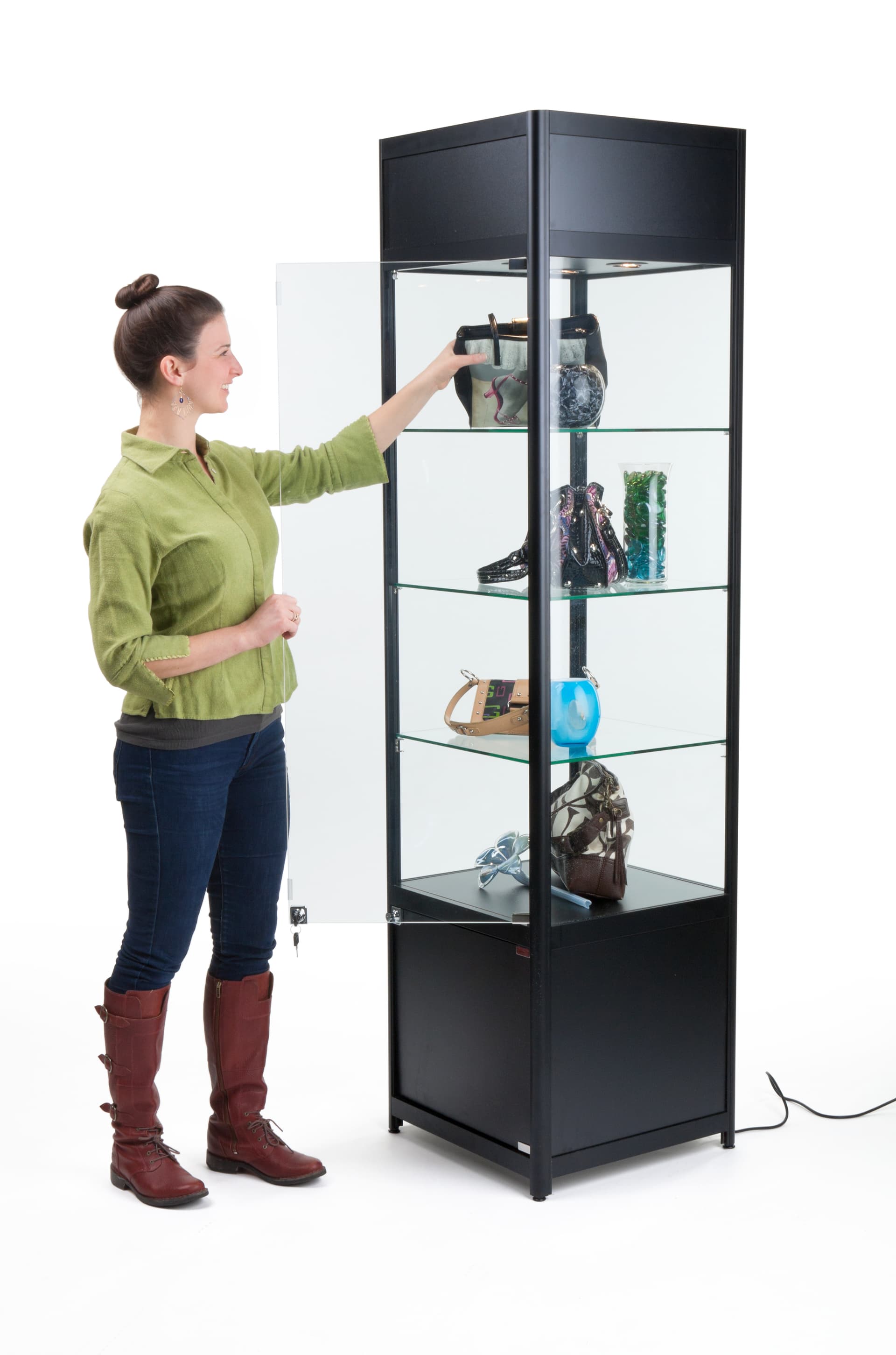 Glass Cabinet With Lock - Frameless Design | Displays2Go
