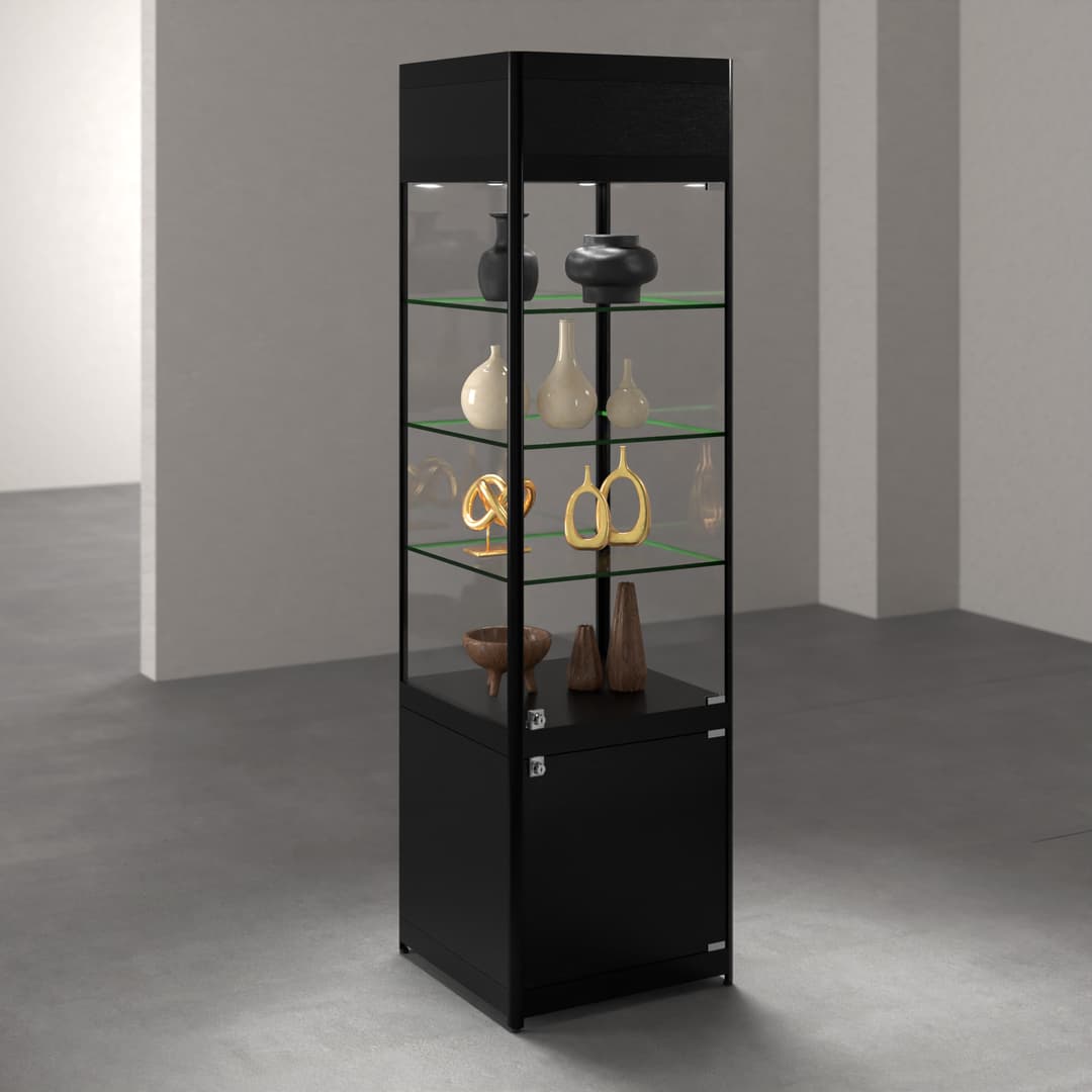 LED Retail Tower | Tempered Glass Shelves | Displays2Go
