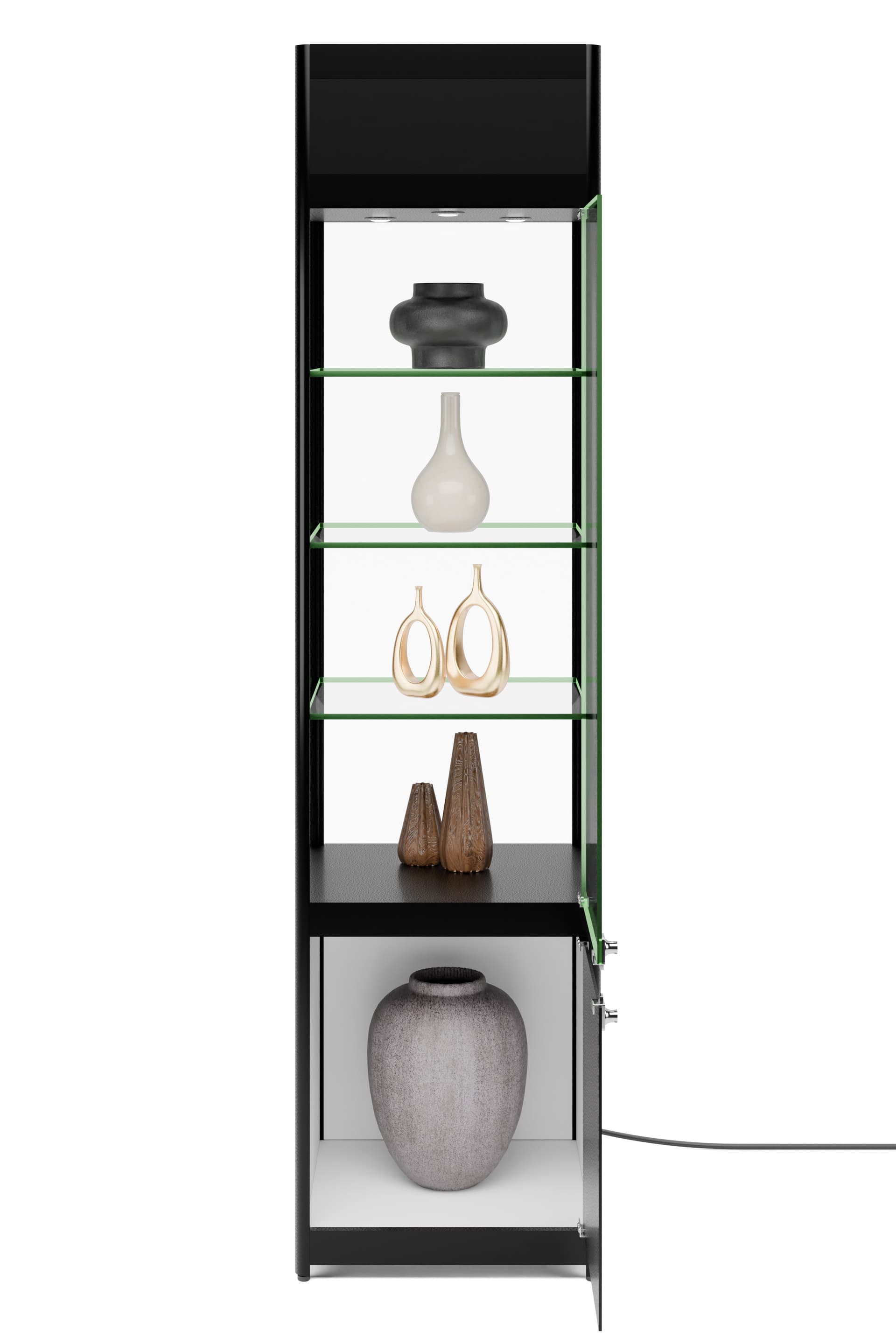 LED Display Case Tower | 18” Wide Glass Cabinet | Displays2Go