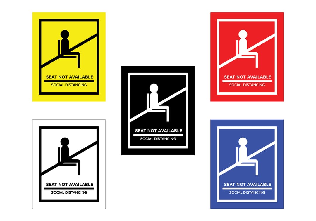 Social Distancing Seat Markers| Low-Tack Material | Displays2Go