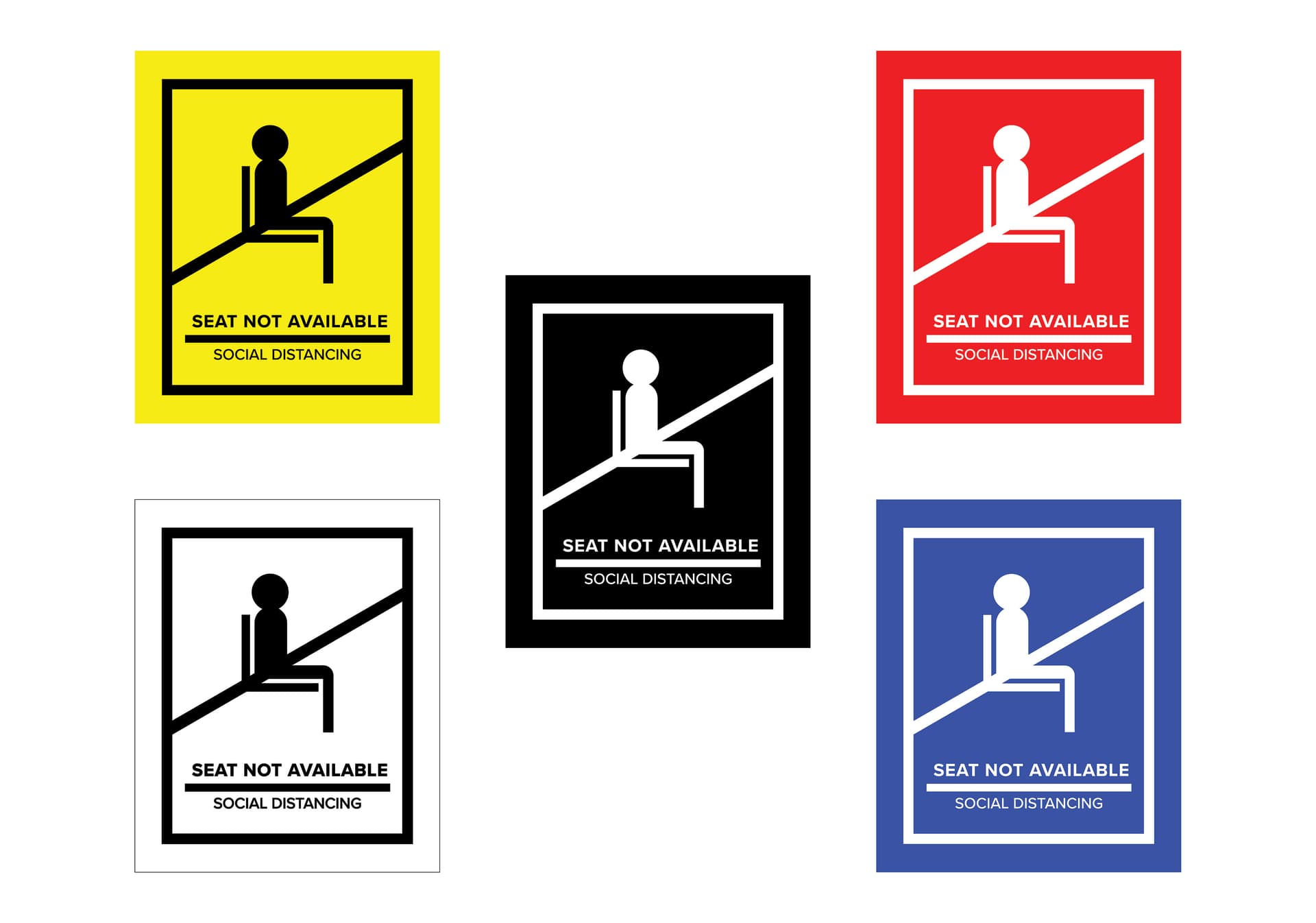 Social Distancing Seat Markers| Low-Tack Material | Displays2Go