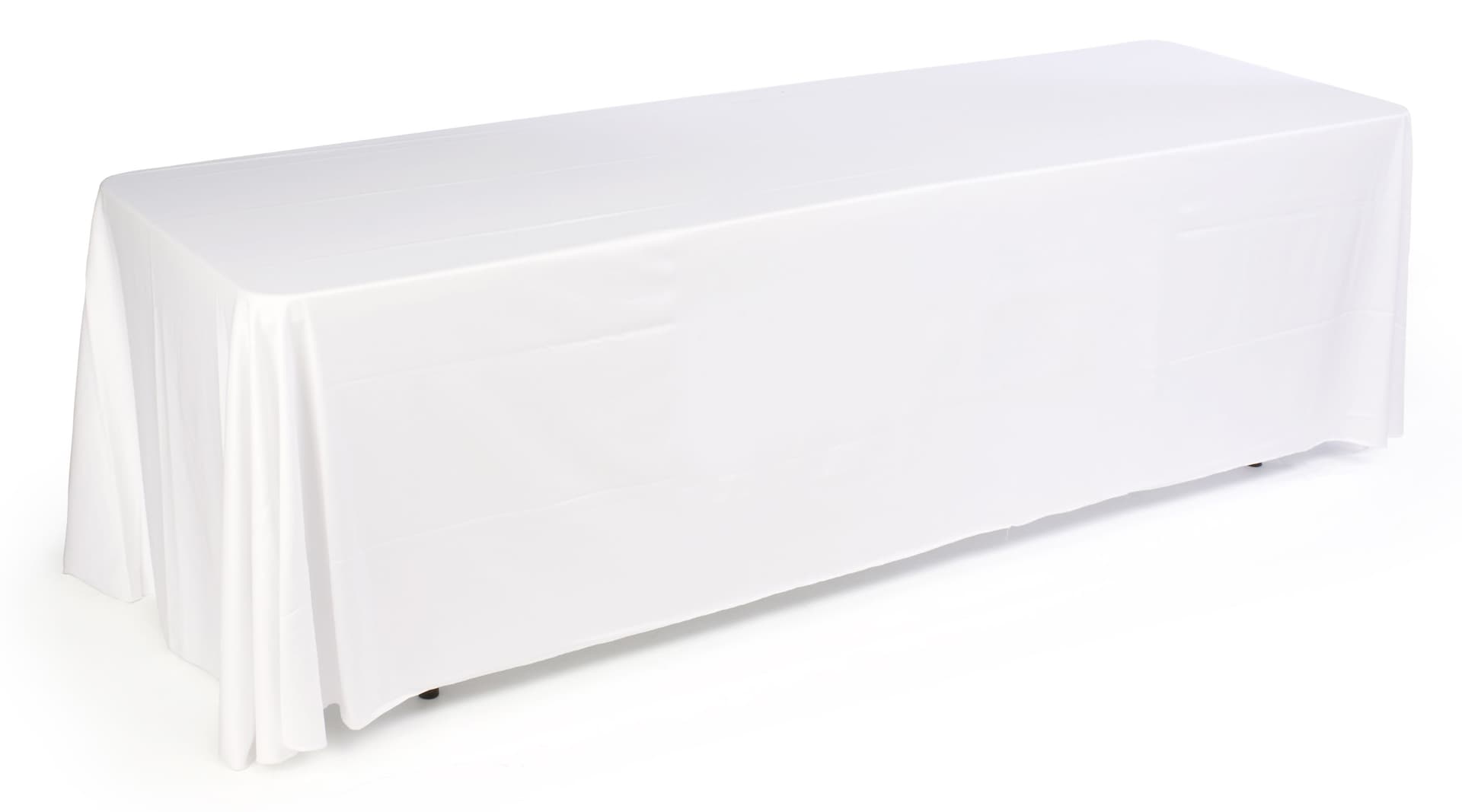 3-Sided White Table Cover | Fits 8 Foot Long Tables | Displays2Go