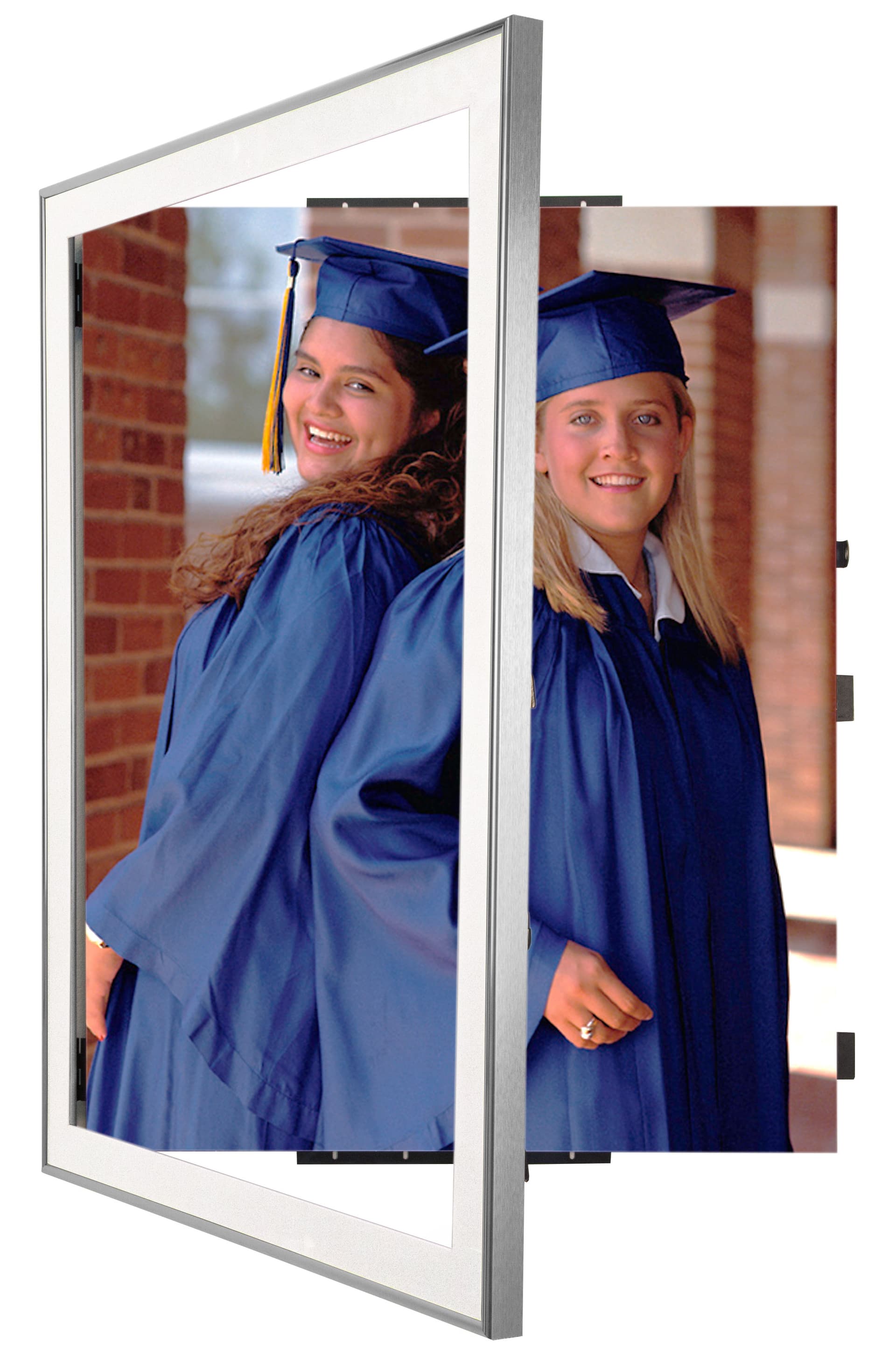 Poster Display - 22 x 28 Polished Silver Slim Face w/ White Matboard ...