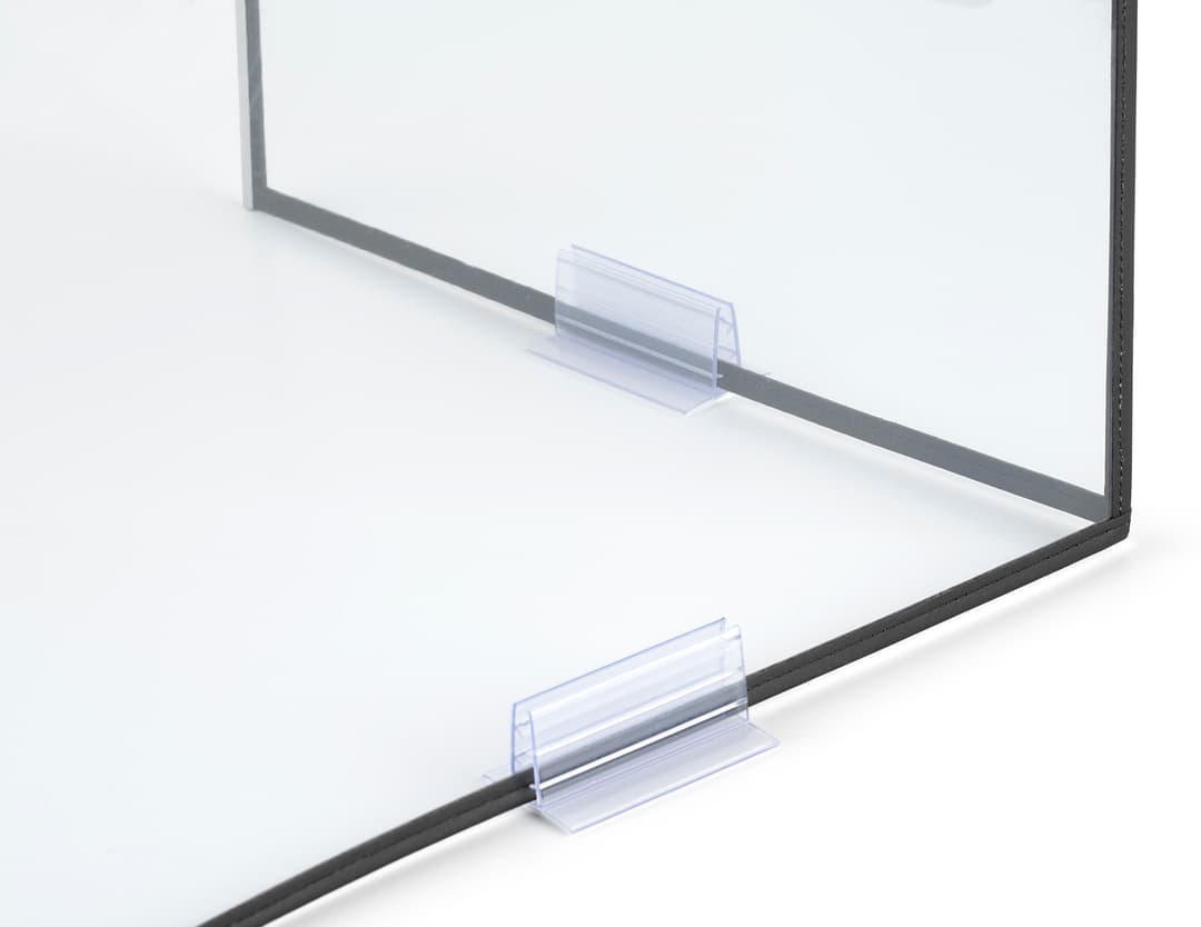 Desktop Sneeze Guard Stabilizing Clips | Displays2Go