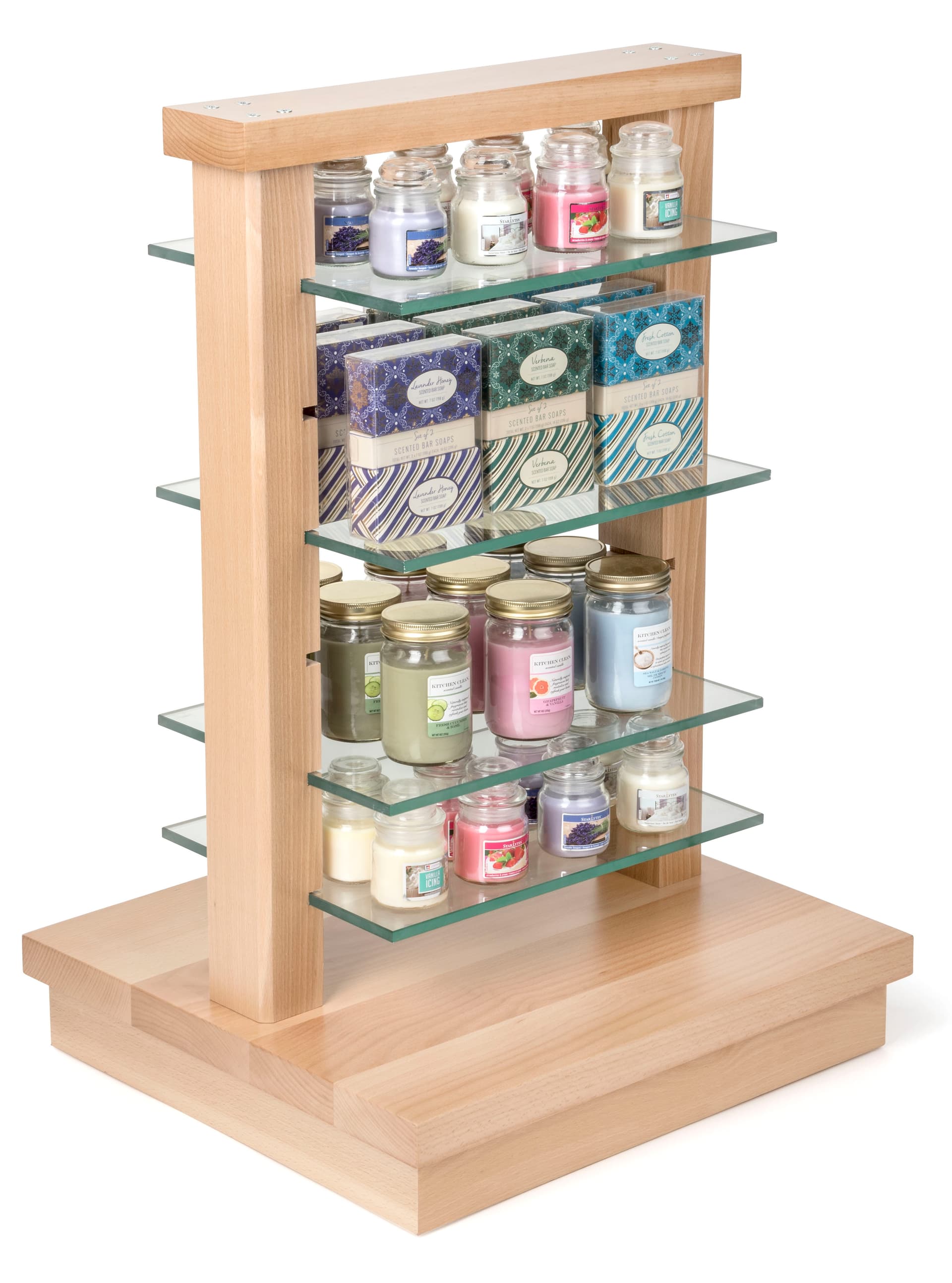 Wood Post Display Gondola | 6 Shelf Insert Slots | Displays2Go