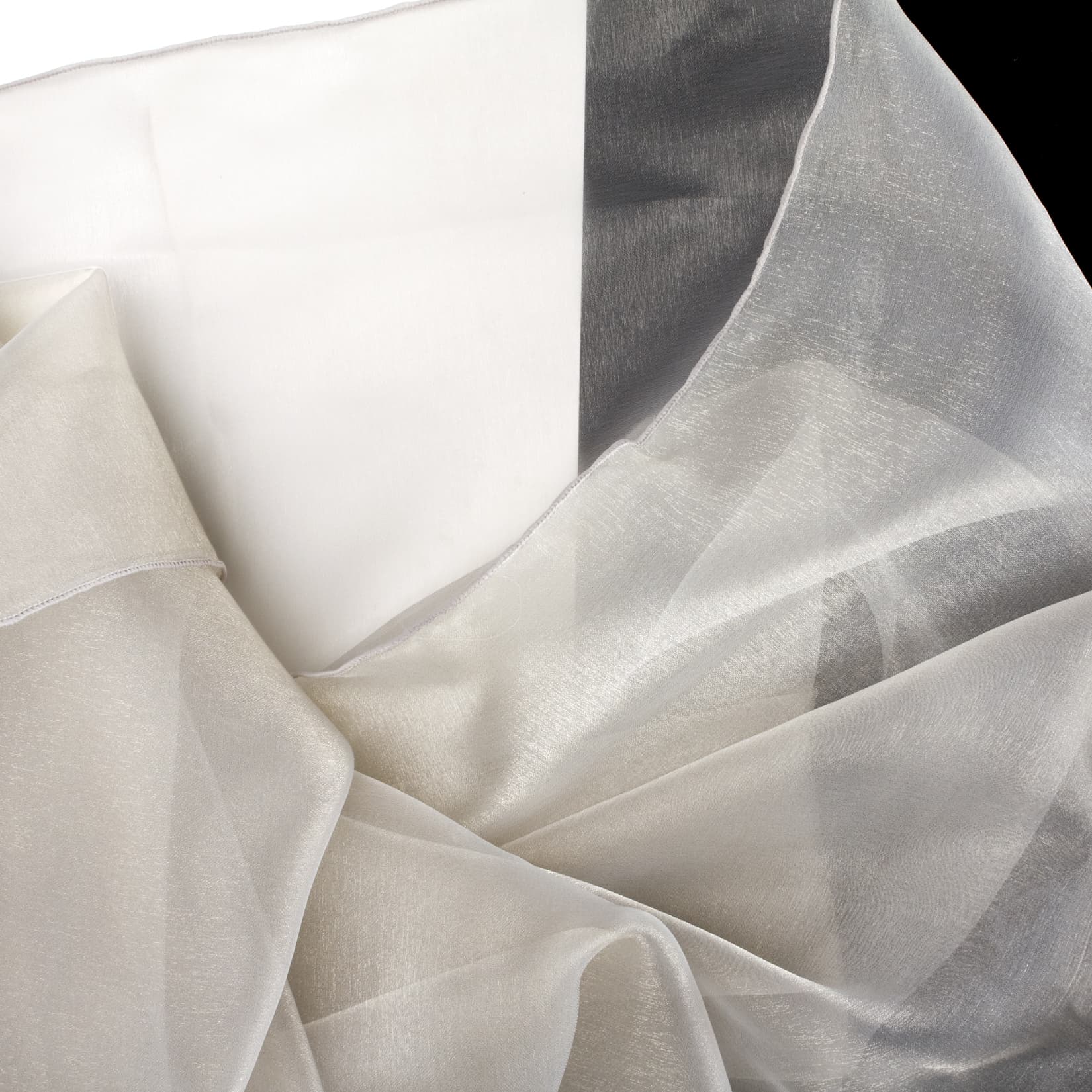 Shiny Silver Organza Overlay | See-Through Cover | Displays2Go