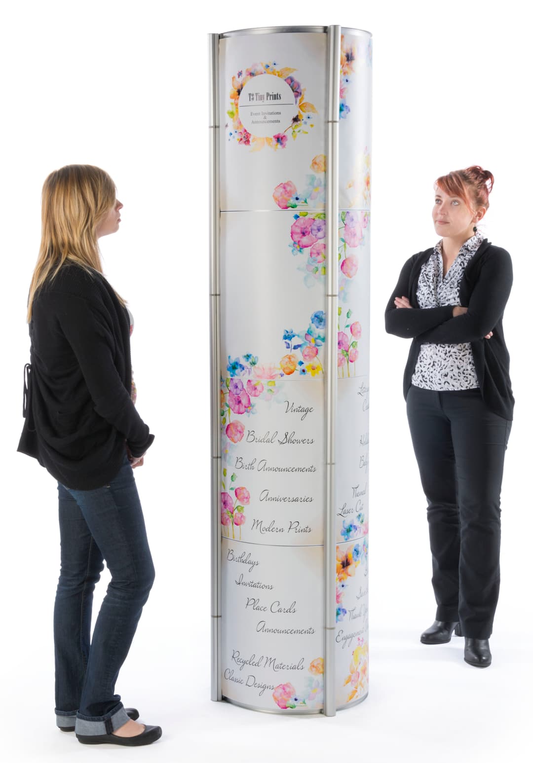 Twist Display Case with 16 Custom Posters | Round Enclosed Tower ...