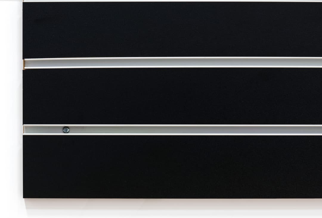 Large Black Slat Board Display Panel | 4’ x 8’ Slatwall | Displays2Go